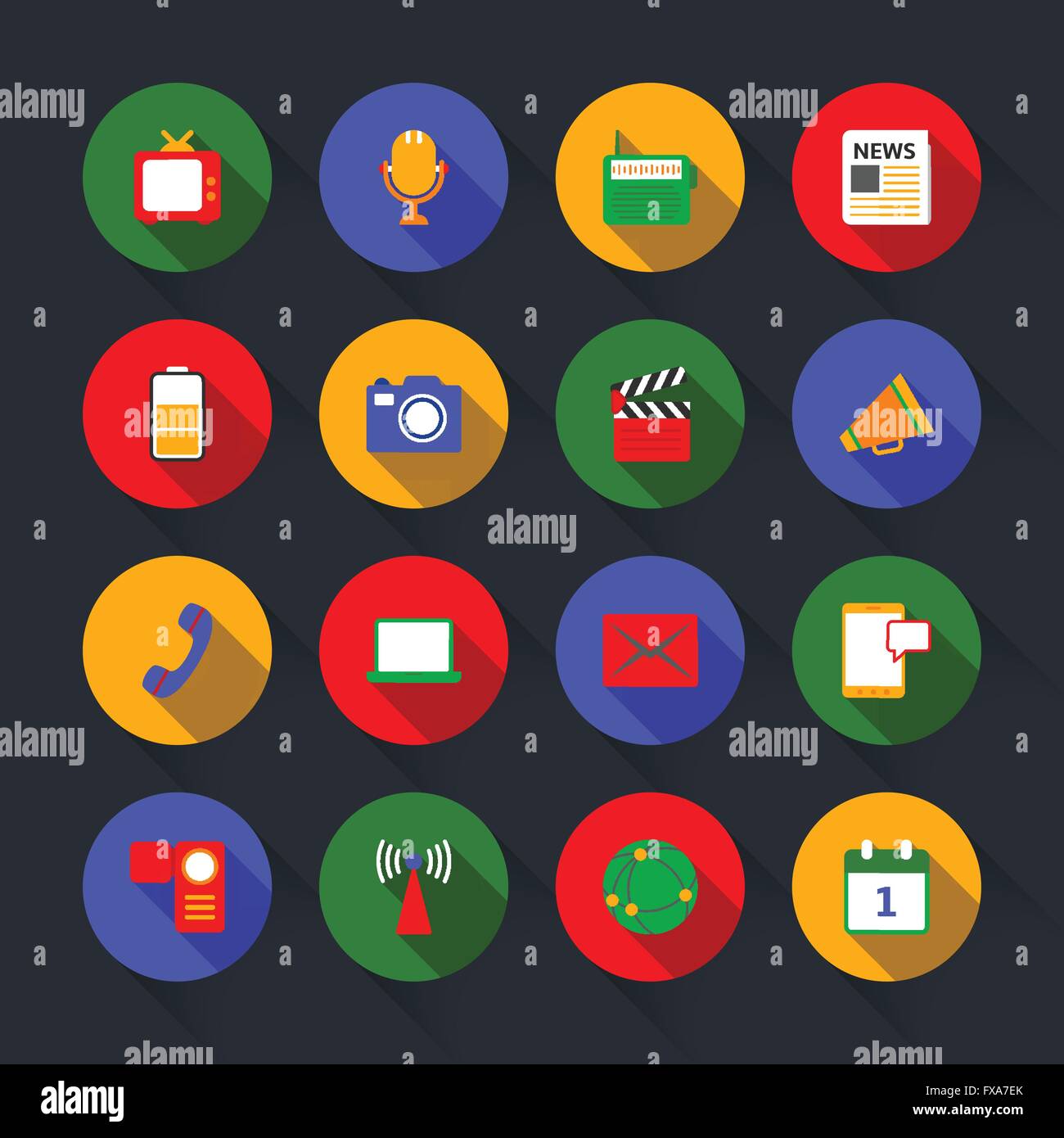 Media icons set Stock Vector Image & Art - Alamy