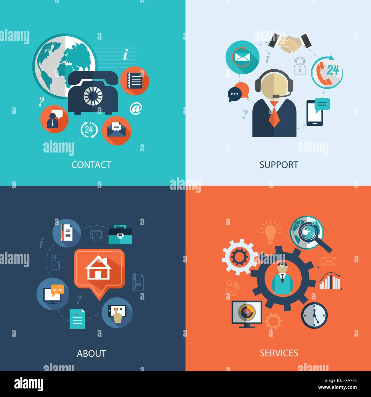 Contact us infographics Stock Vector Images - Alamy