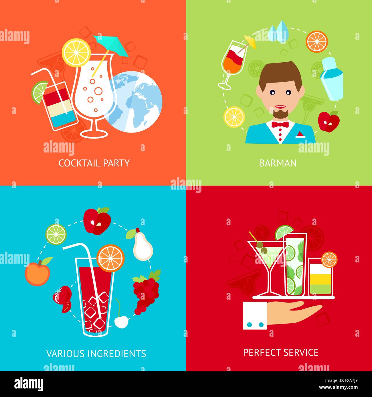 Cocktail Icons Set Stock Vector Image And Art Alamy