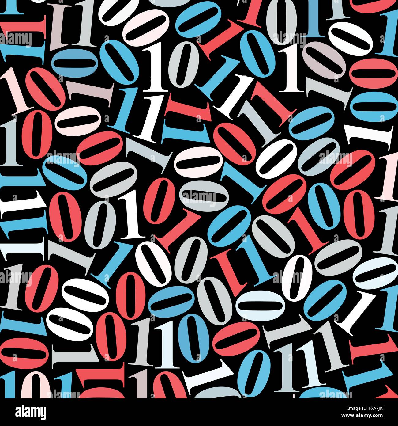 Abstract Data background: multicolor Binary Code оn Black, No Gradients ...