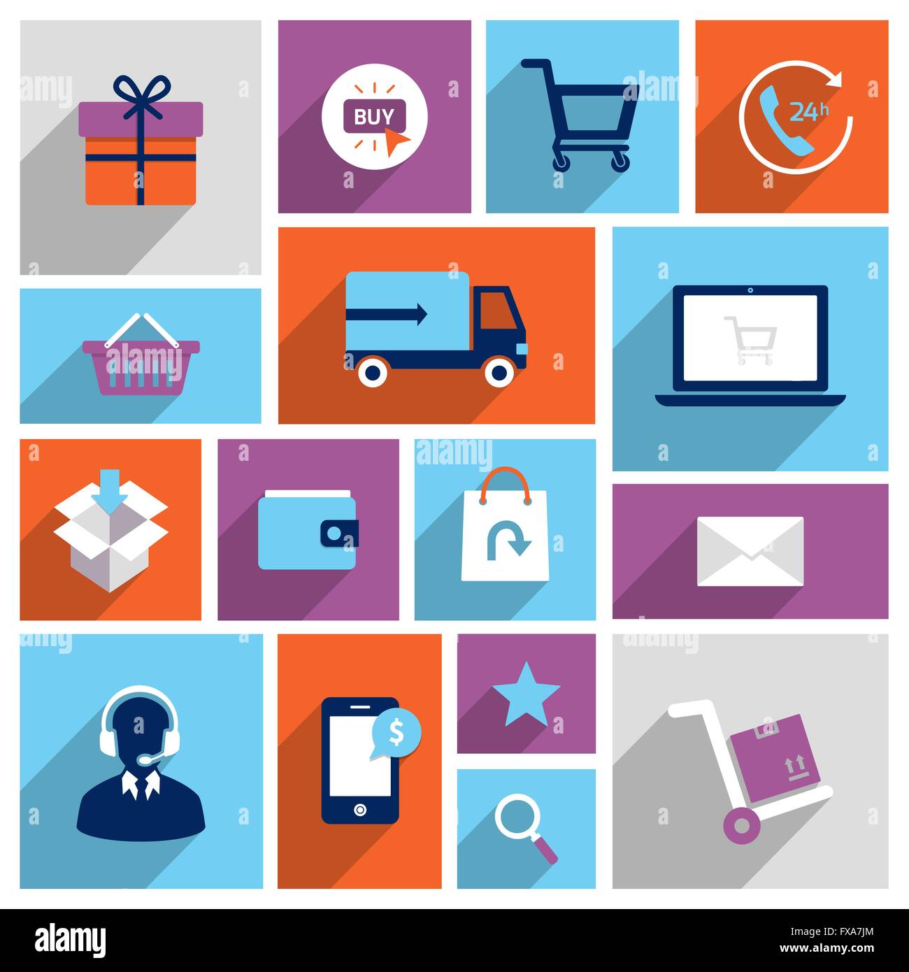 Shopping e-commerce icons Stock Vector Image & Art - Alamy