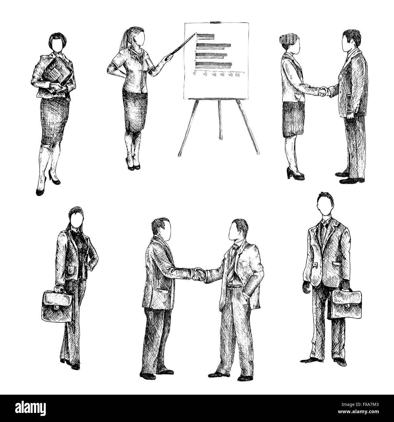 Business people sketch set Stock Vector Image & Art - Alamy