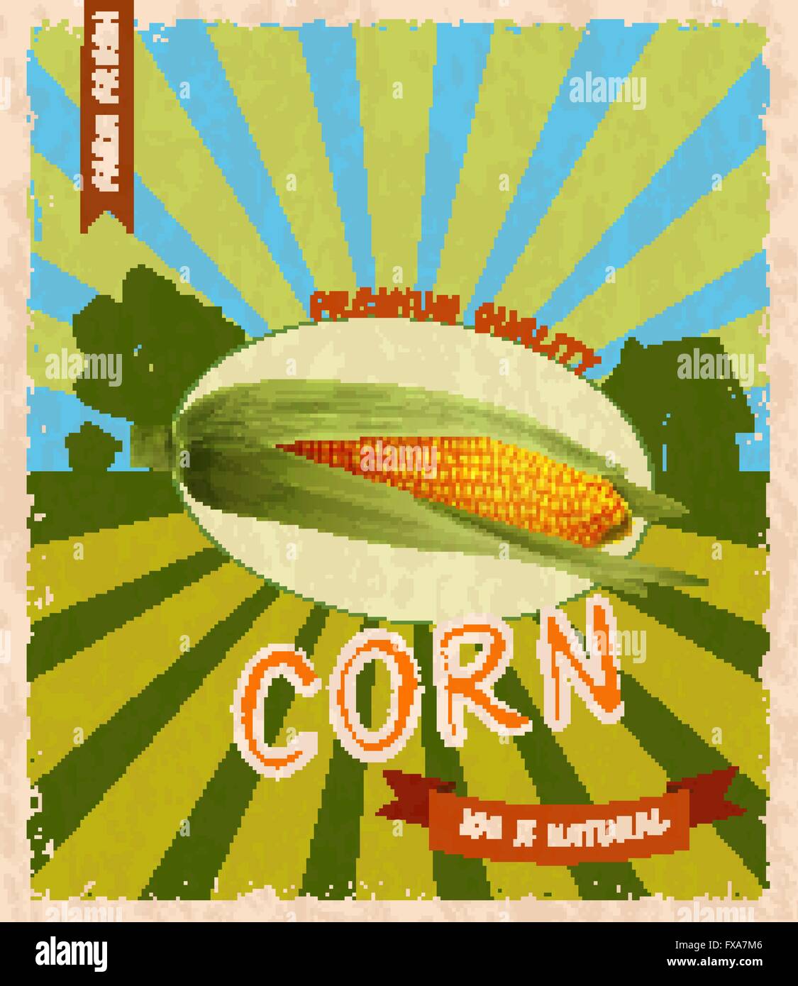Corn retro poster Stock Vector Image & Art - Alamy