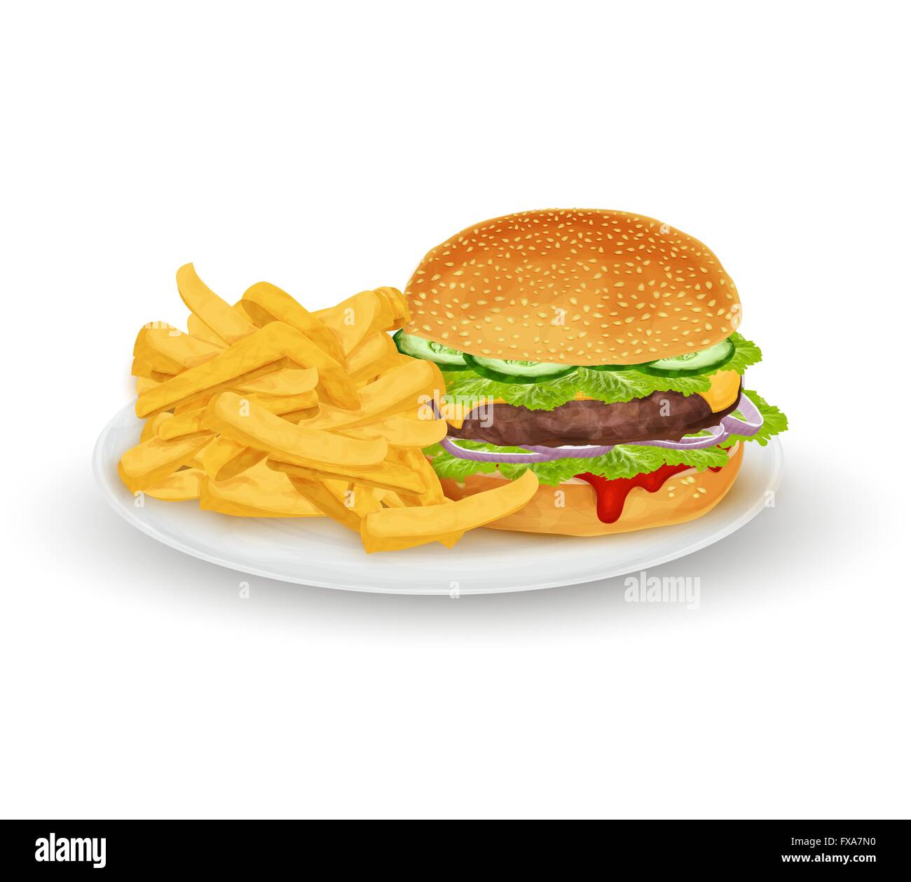 Plate potato salad on Stock Vector Images - Alamy