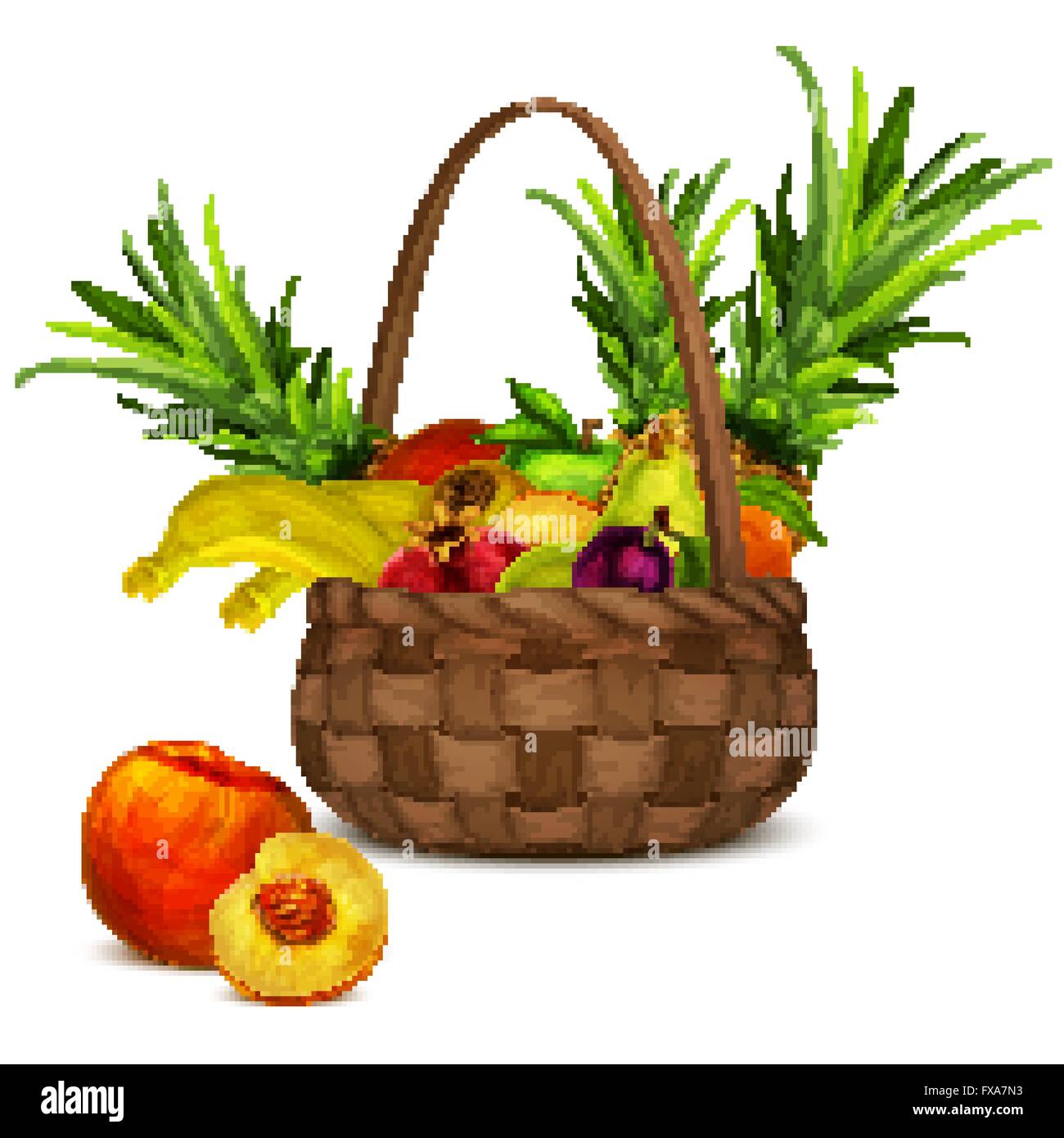 Kiwi basket Stock Vector Images - Alamy