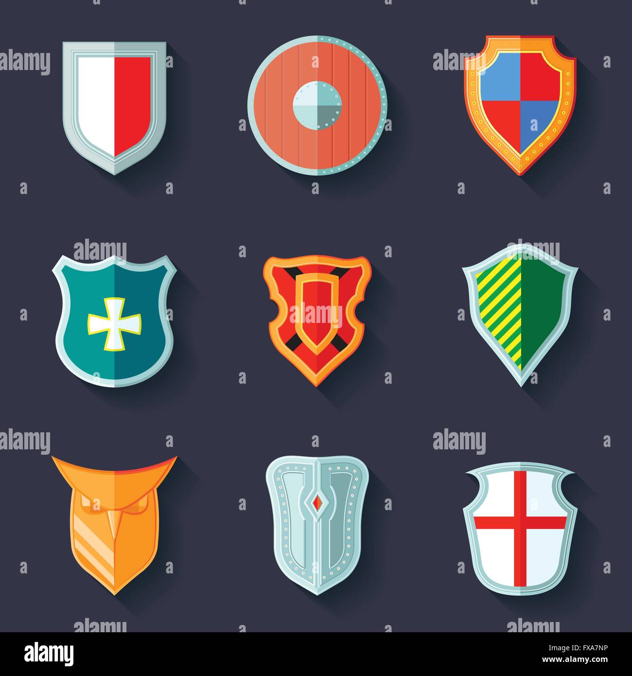 Shield icon flat Stock Vector Image & Art - Alamy