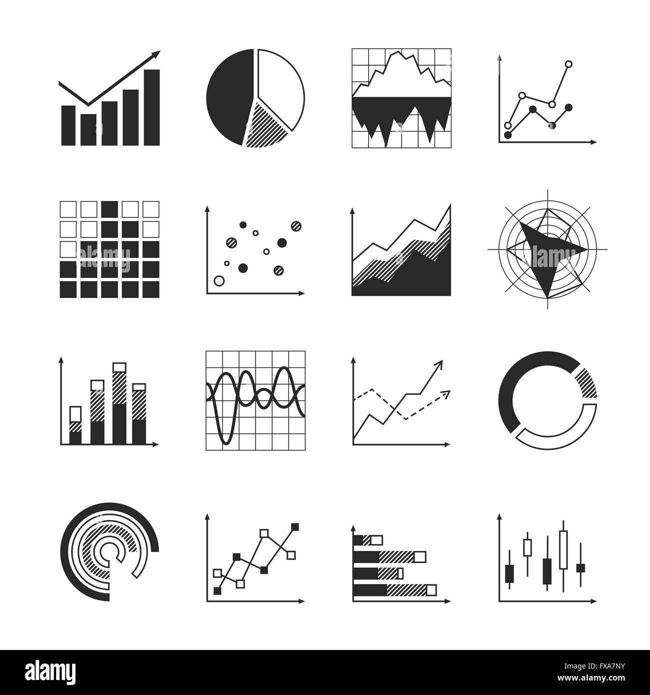 Business chart icons Stock Vector Image & Art - Alamy
