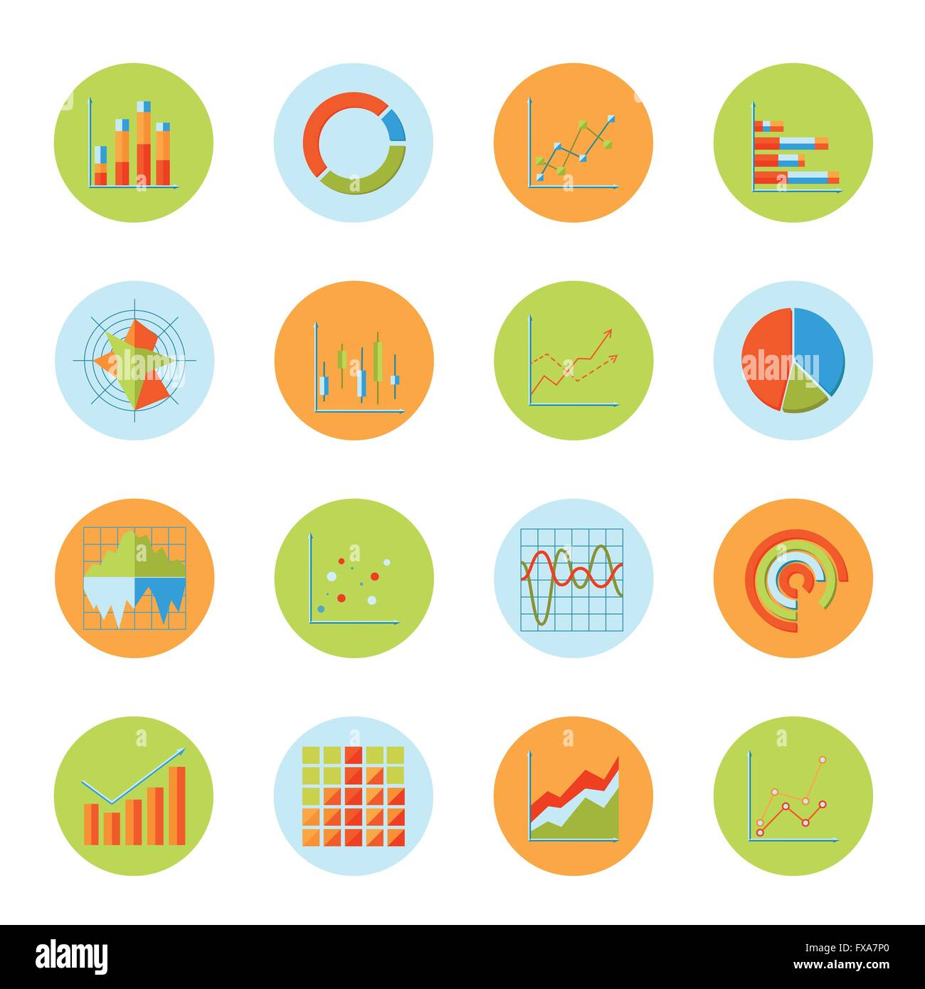 Business chart icons flat Stock Vector Image & Art - Alamy