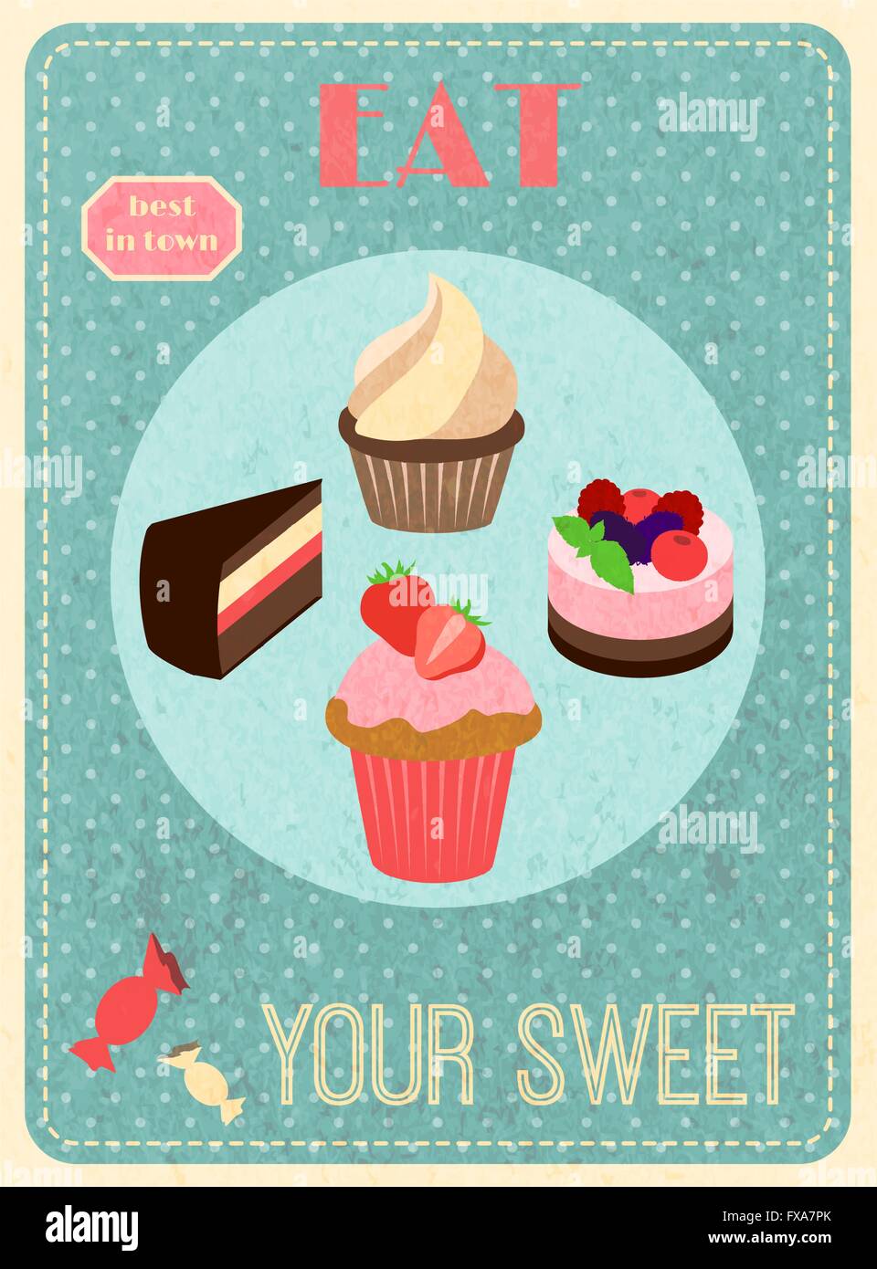 Sweets retro poster Stock Vector Image & Art - Alamy