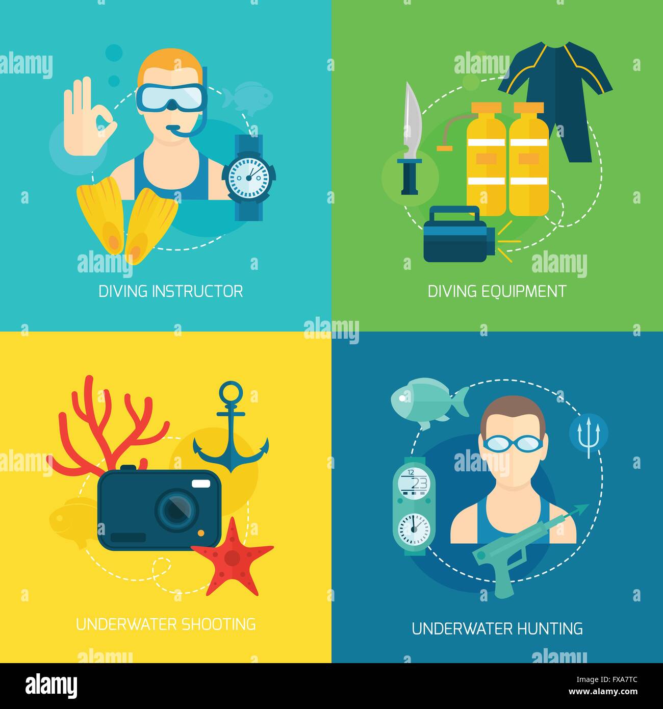 Sea silhouette composition underwater Stock Vector Images - Alamy