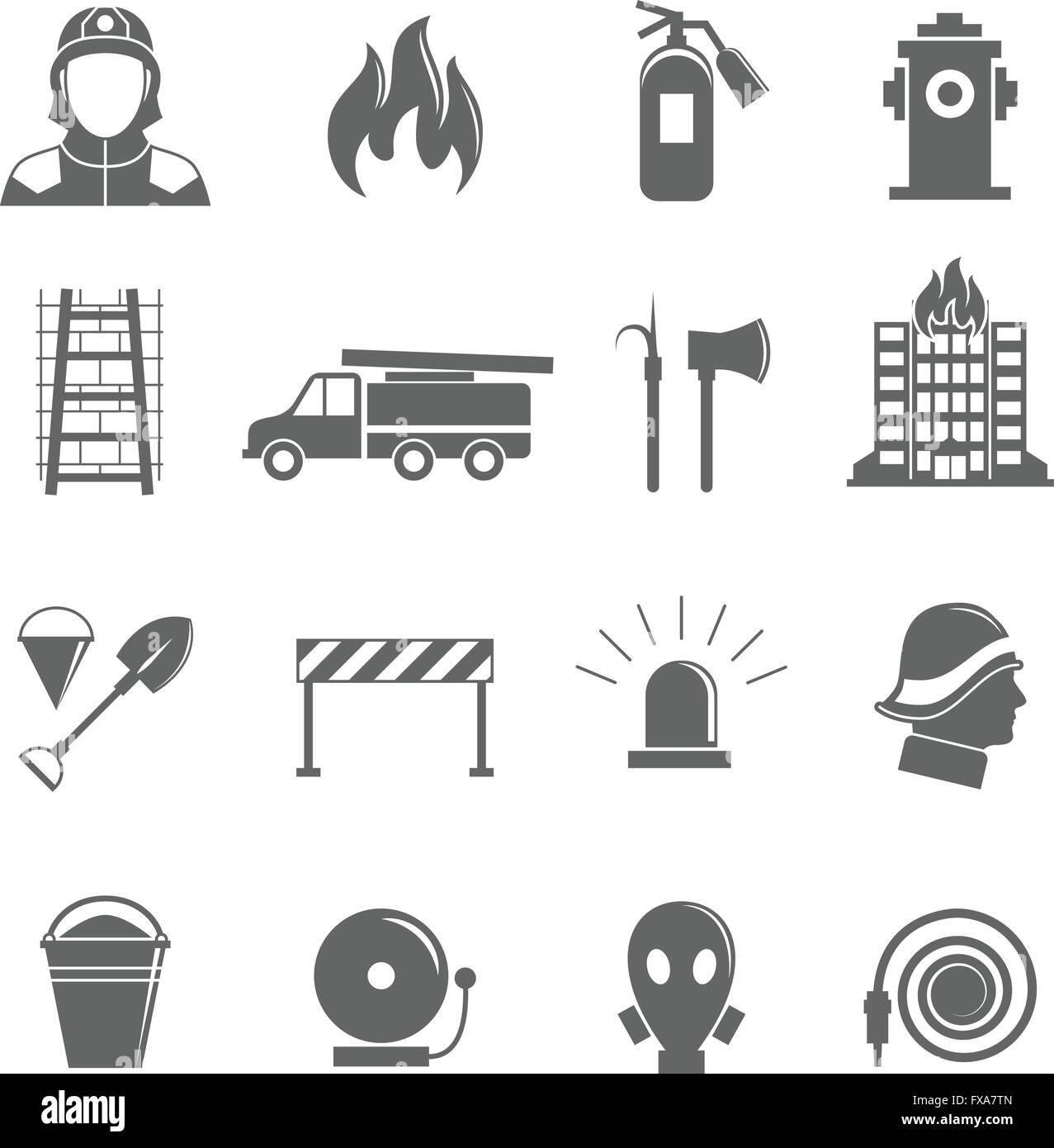 Firefighting icons set Stock Vector Image & Art - Alamy