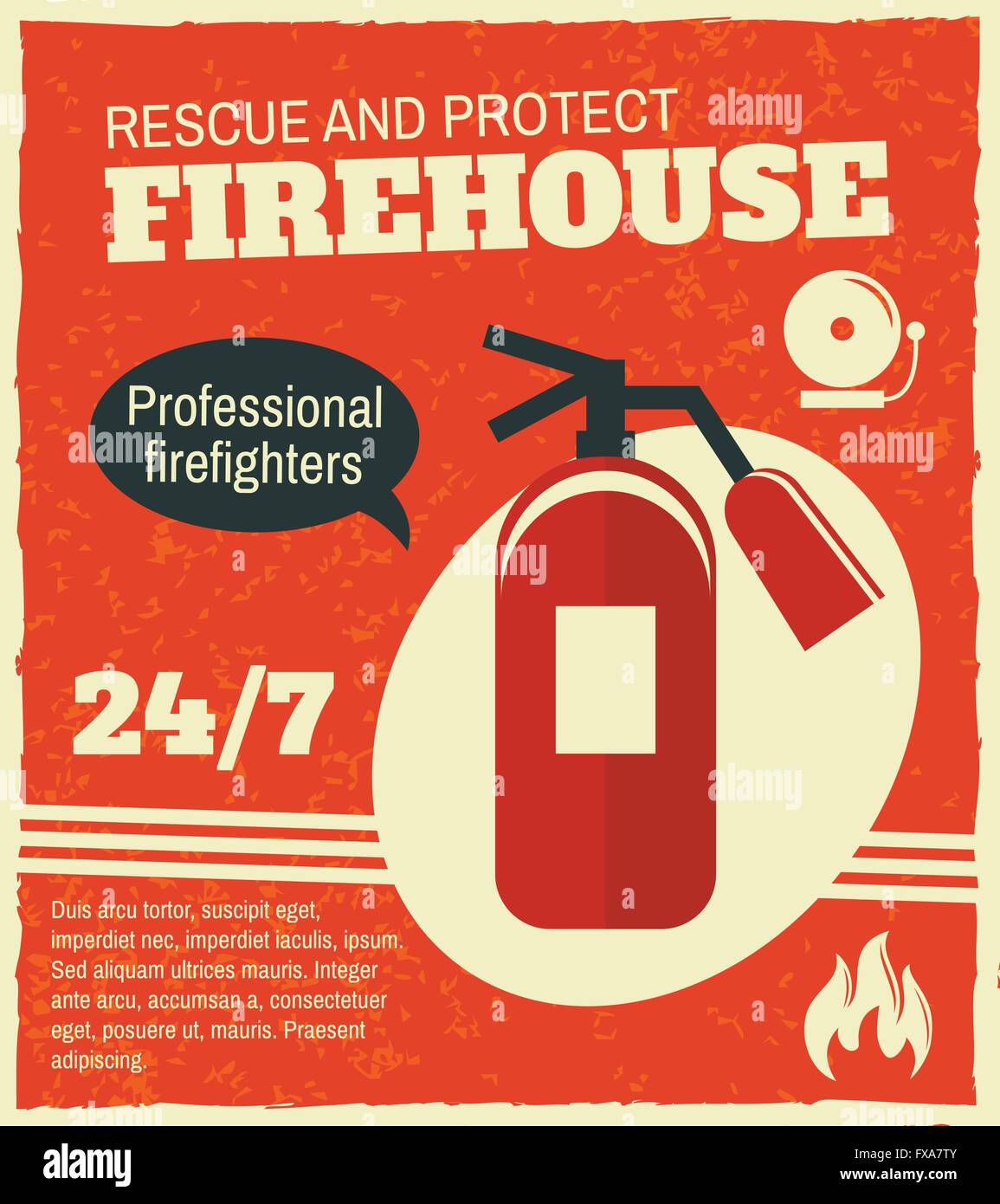 Firefighting retro poster Stock Vector Image & Art - Alamy