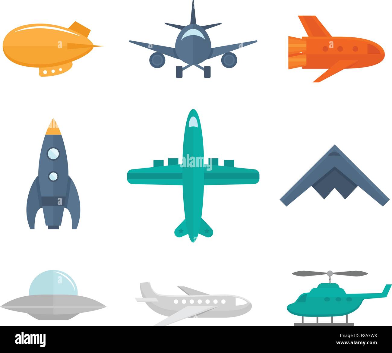 Aircraft Icons Flat Stock Vector Image & Art - Alamy