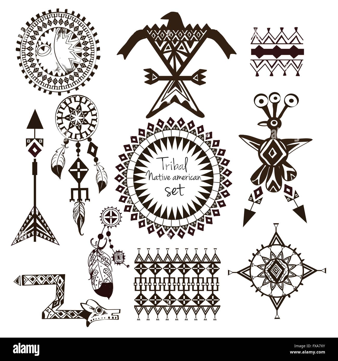 Tribal native american set Stock Vector Image & Art - Alamy