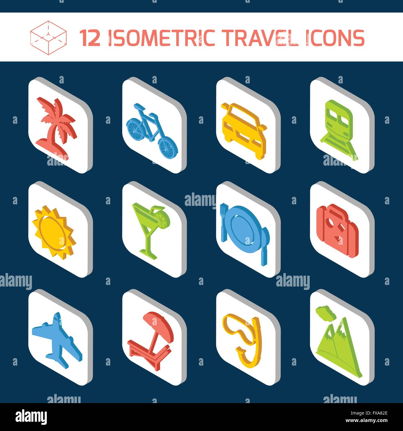 3d beach elements set Stock Vector Images - Alamy