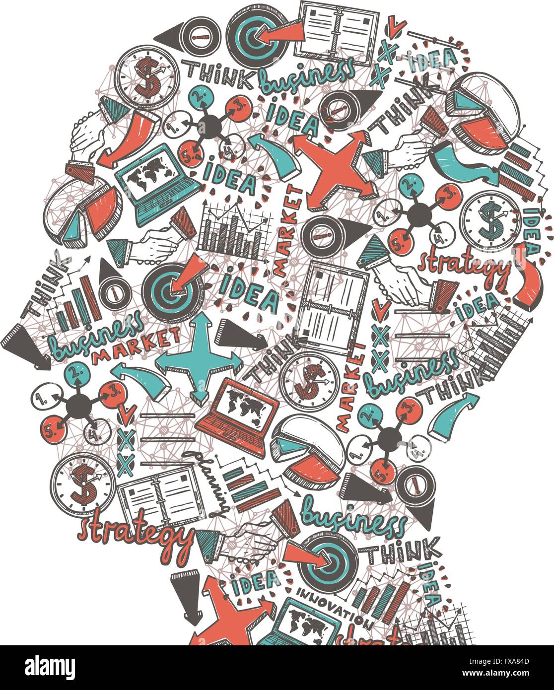 Human head with icons Stock Vector Image & Art - Alamy