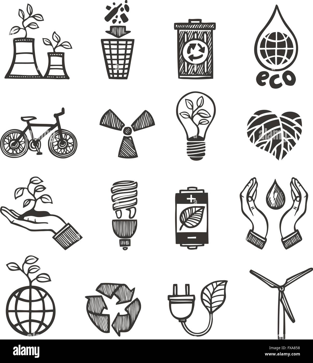 Ecology and waste icons set Stock Vector Image & Art - Alamy