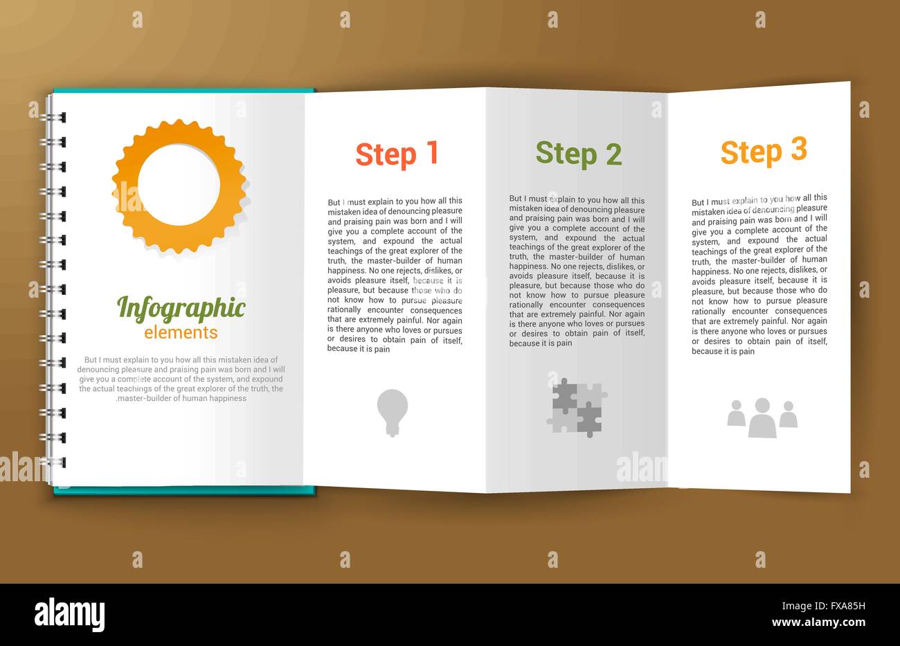 Notepad unfolded infographic Stock Vector Image & Art - Alamy