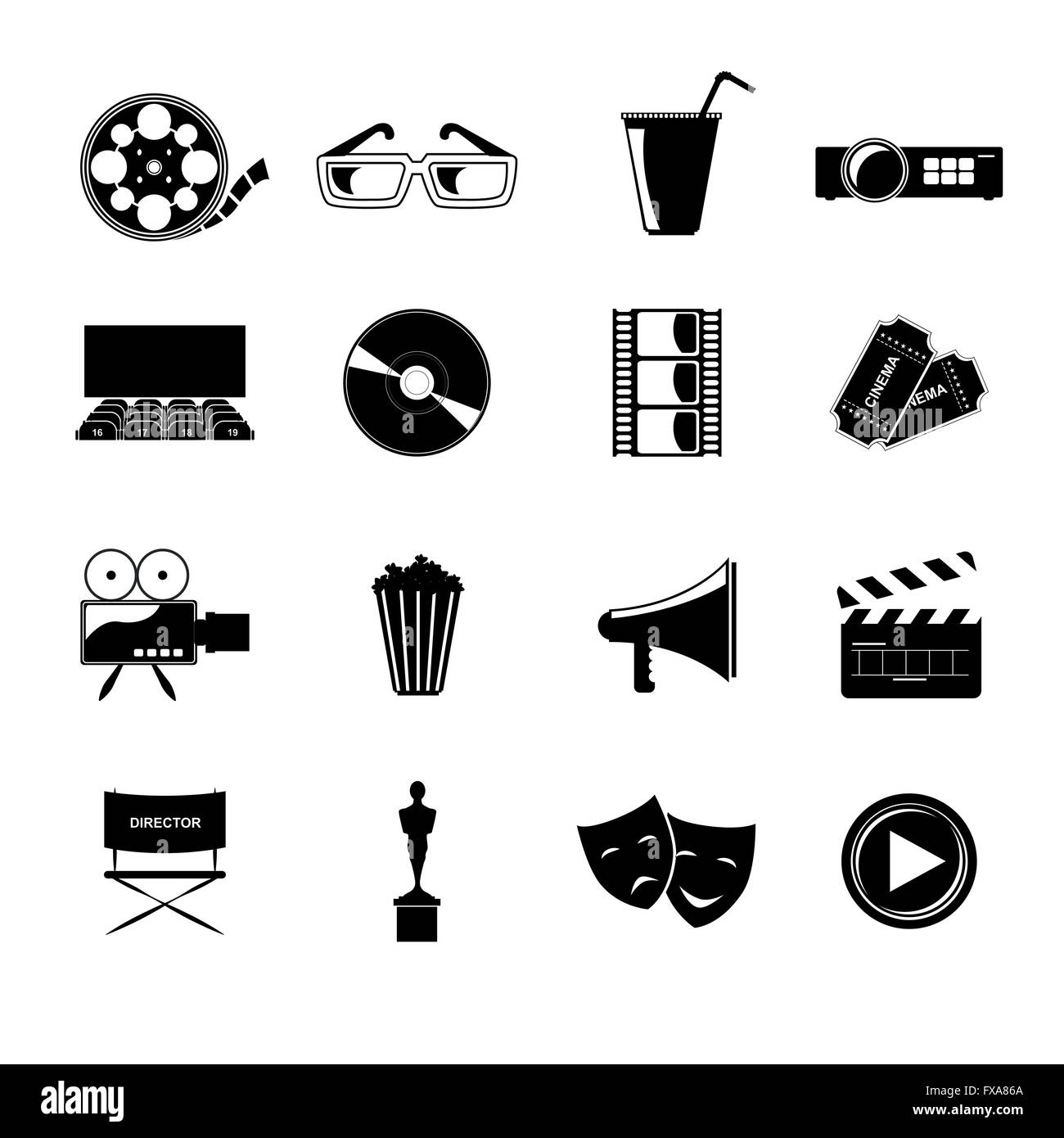 Cinema icons set Stock Vector Image & Art - Alamy