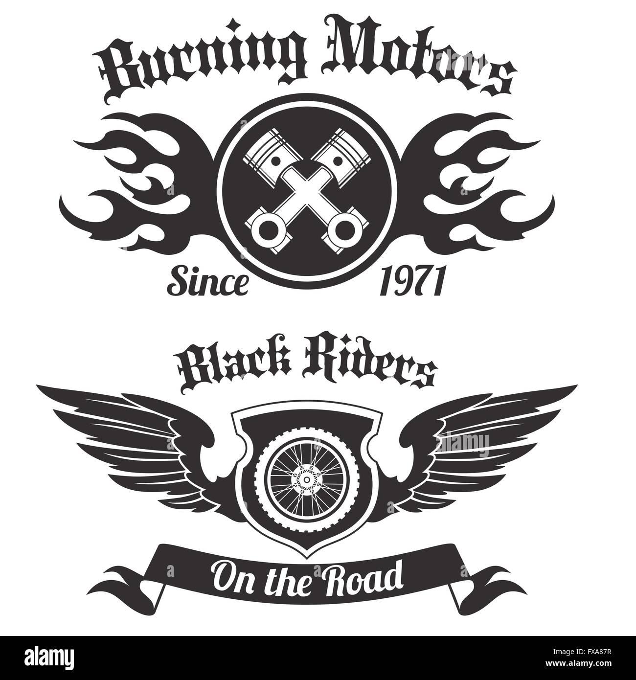 Motorcycle label black Stock Vector Image & Art - Alamy