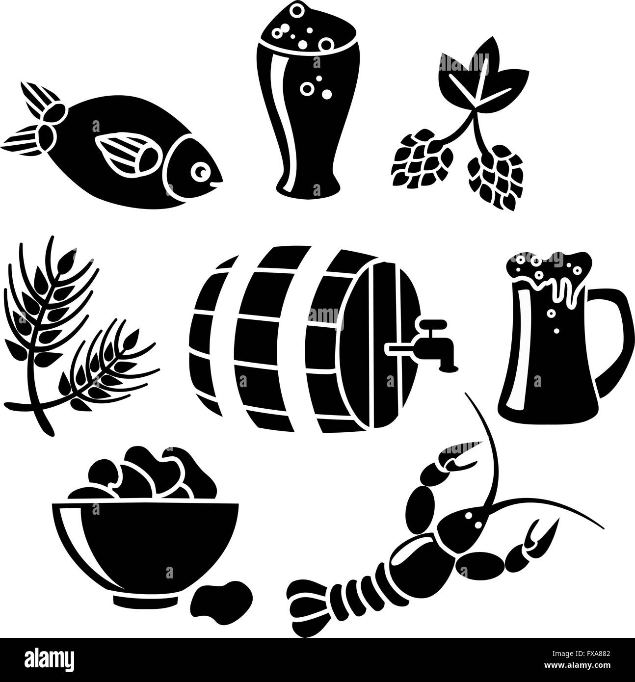 Glass beer grain Black and White Stock Photos & Images - Alamy