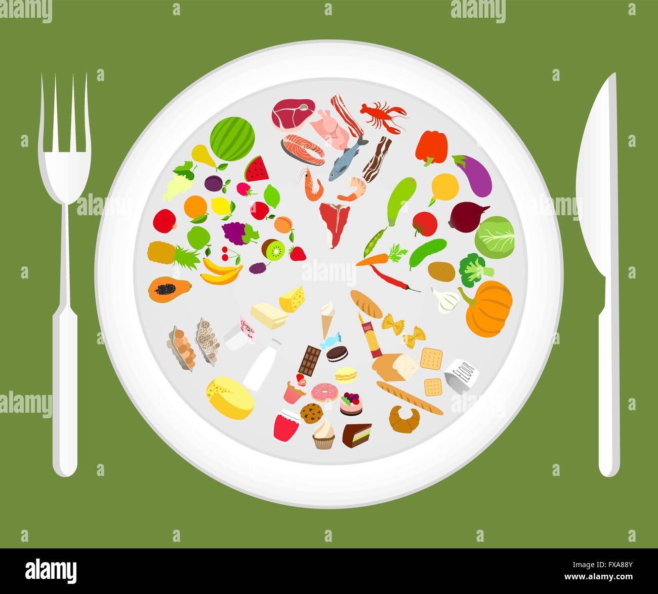 Food pyramid plate Stock Vector Image & Art - Alamy