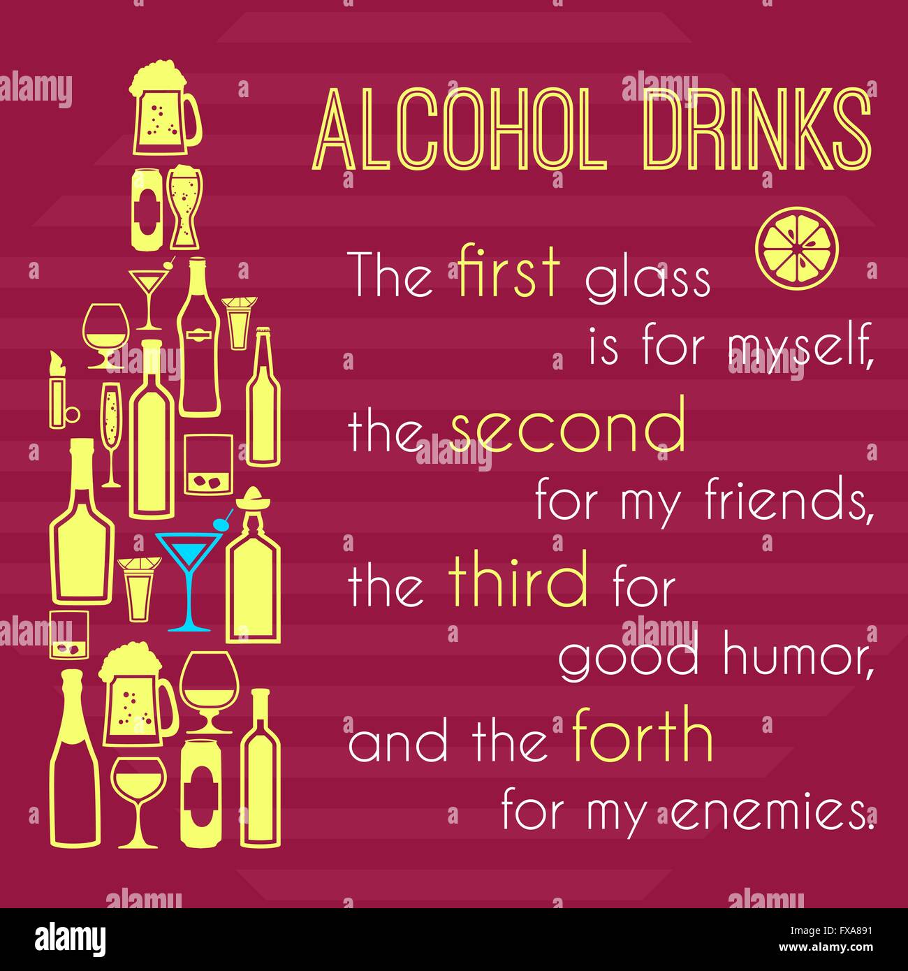 Alcohol poster with bottle icons Stock Vector Image & Art - Alamy
