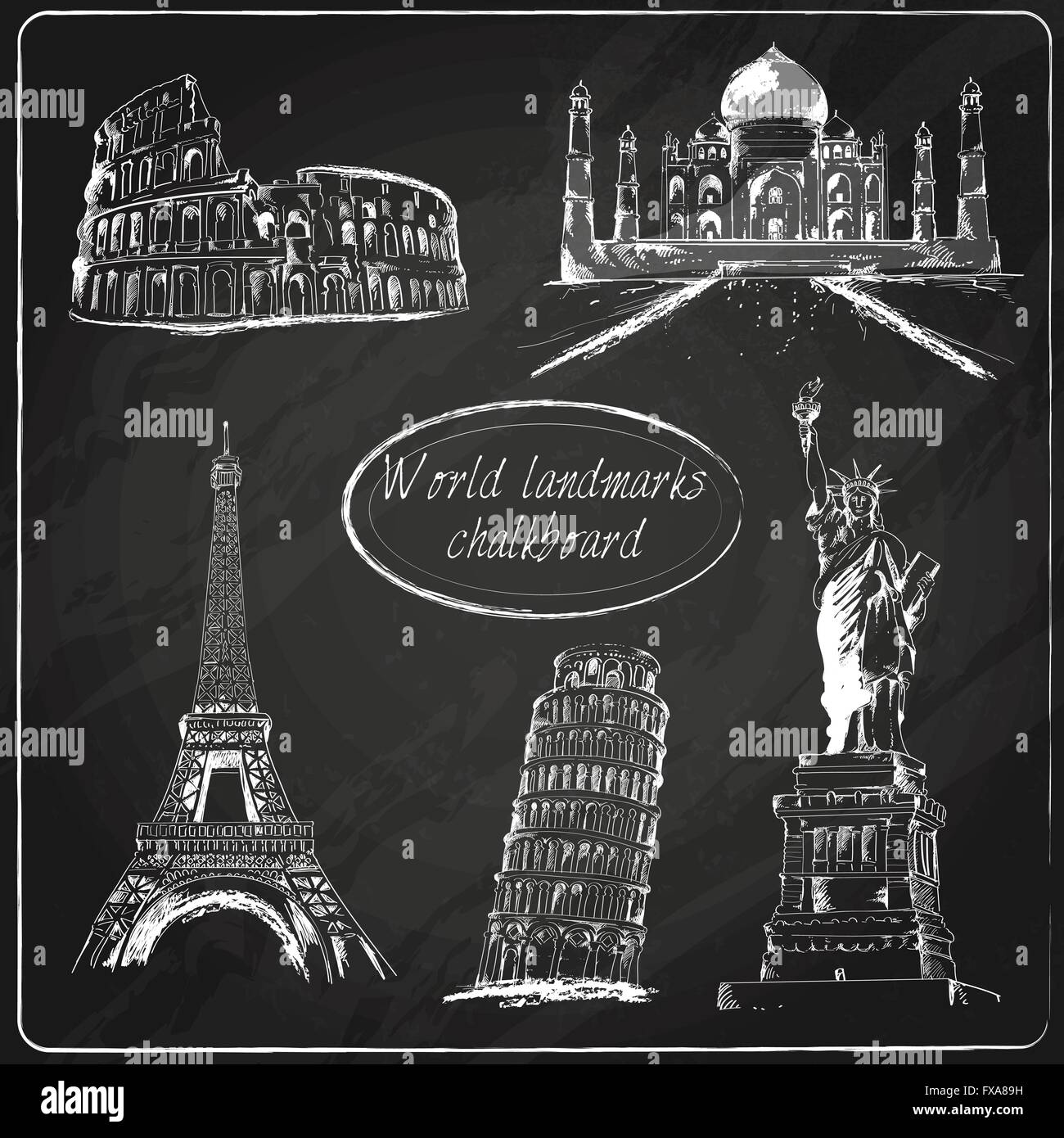 World landmark chalkboard Stock Vector Image & Art - Alamy