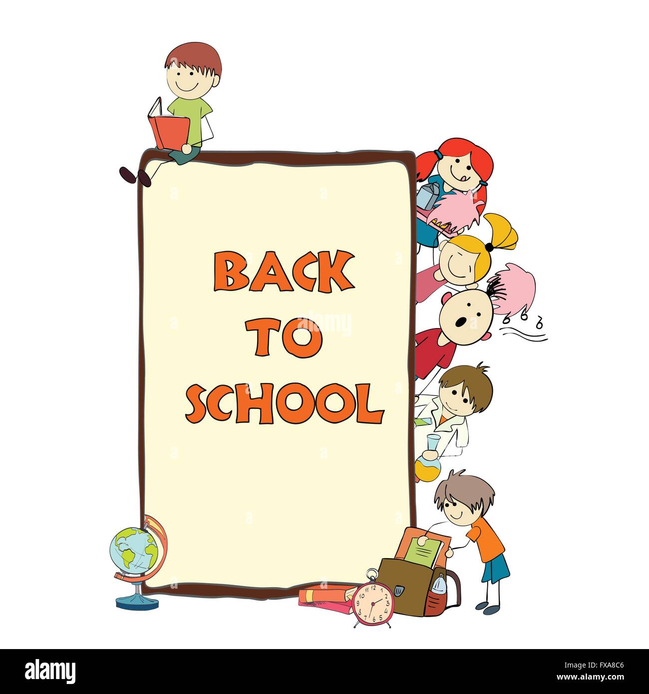 School bag text books Stock Vector Images - Alamy