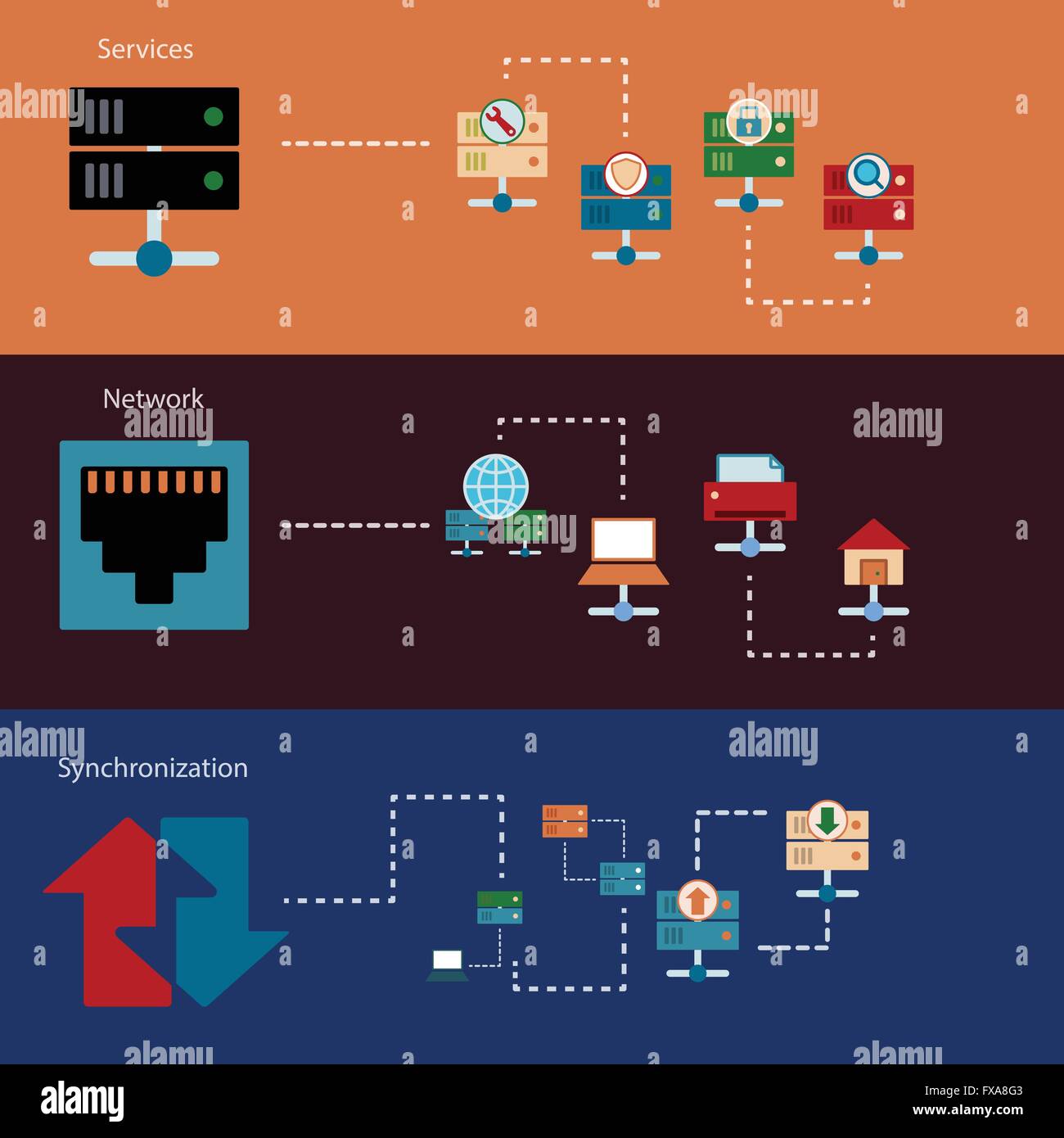 Hosting server banners Stock Vector Image & Art - Alamy