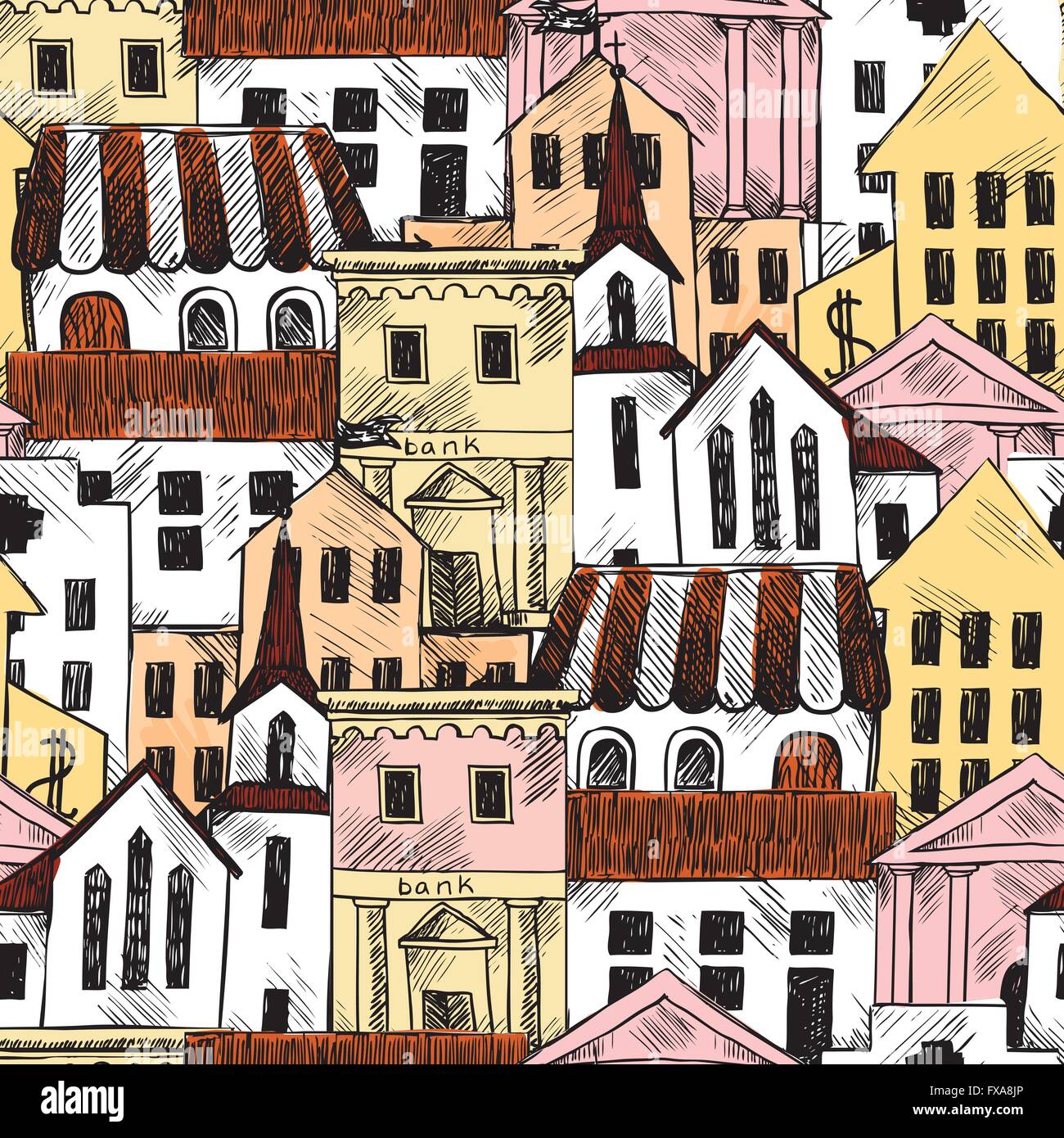 Seamless background with government buildings Stock Vector Image & Art ...