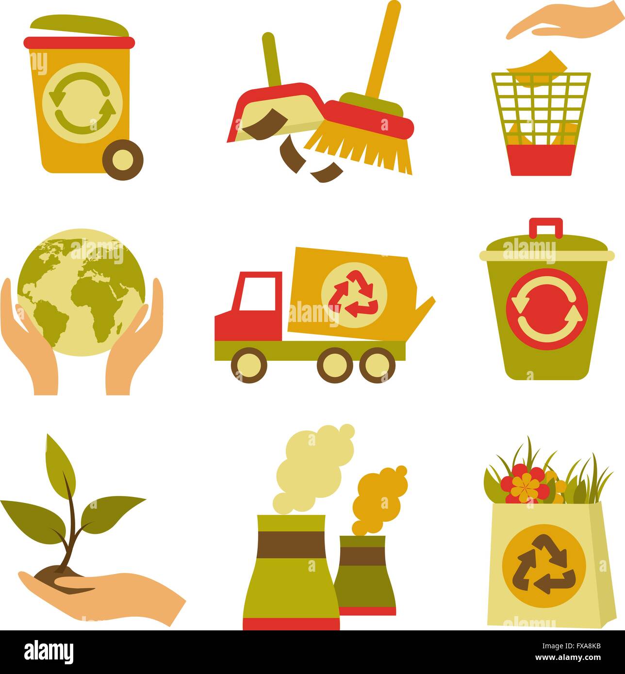 Ecology and Waste Icon Set Stock Vector Image & Art - Alamy