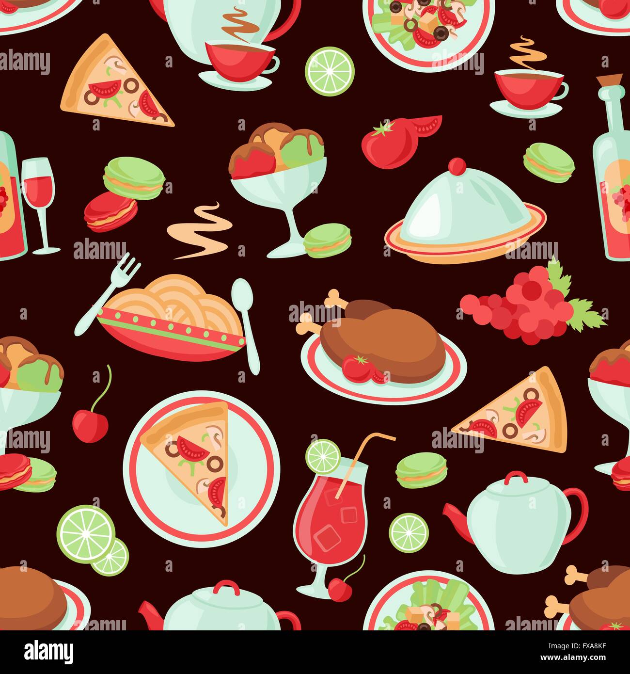 Restaurant seamless pattern Stock Vector Image & Art - Alamy