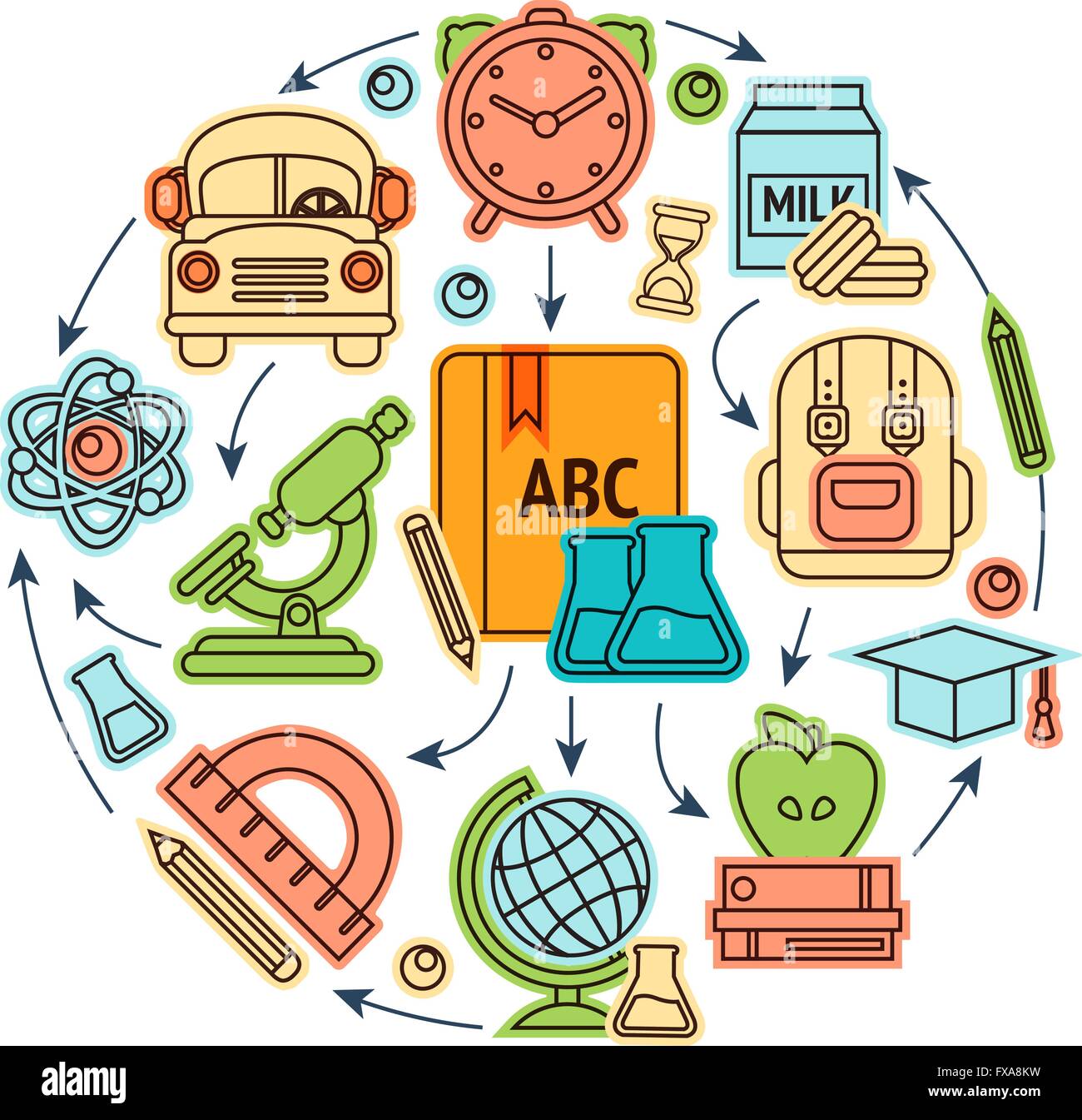 Education icons illustation Stock Vector Image & Art - Alamy