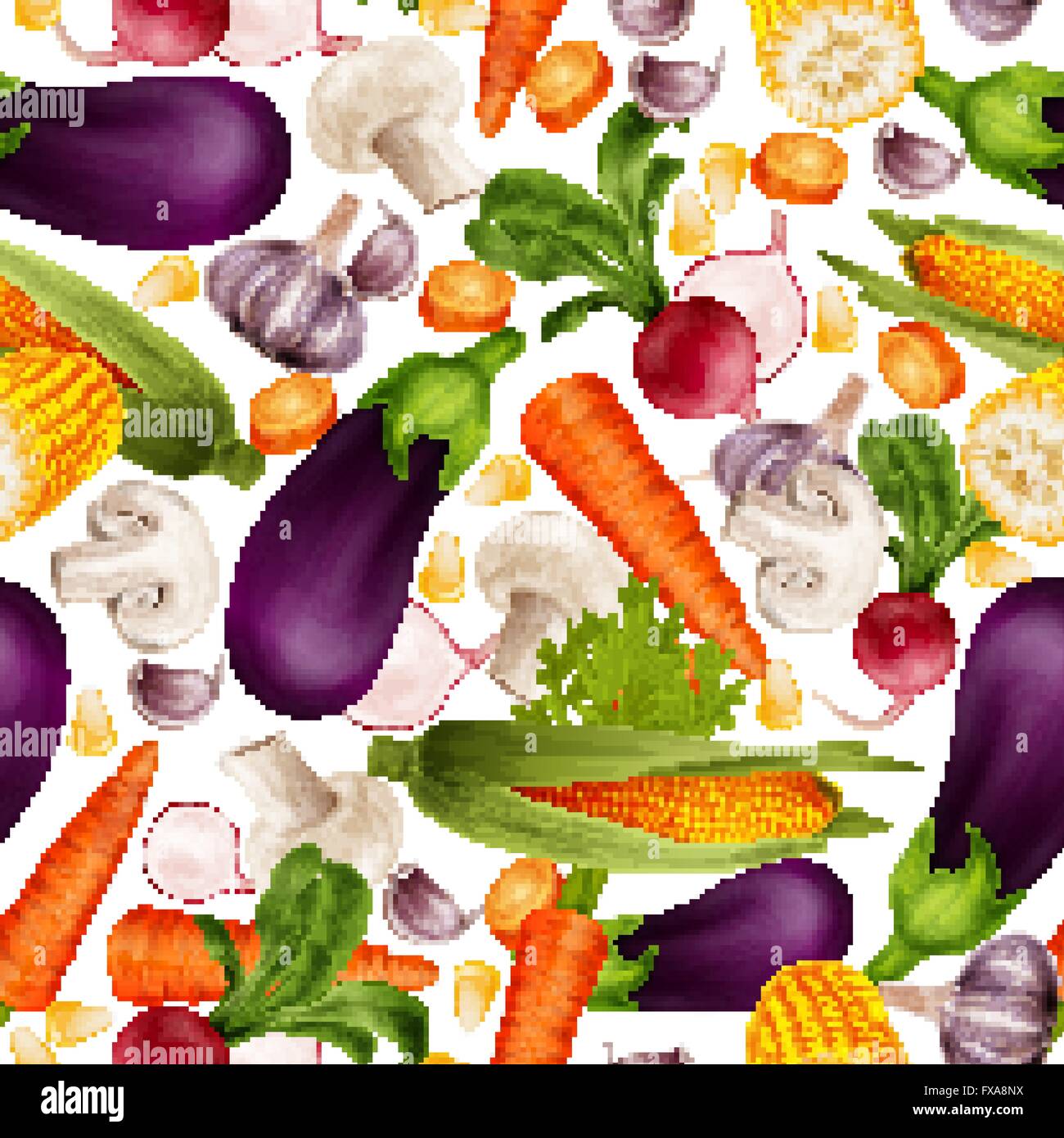 Vegetables realistic seamless pattern Stock Vector Image & Art - Alamy