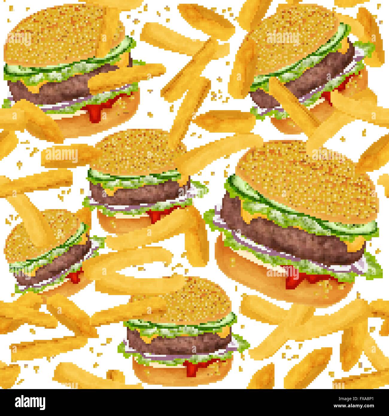 Hamburger seamless pattern Stock Vector Image & Art - Alamy