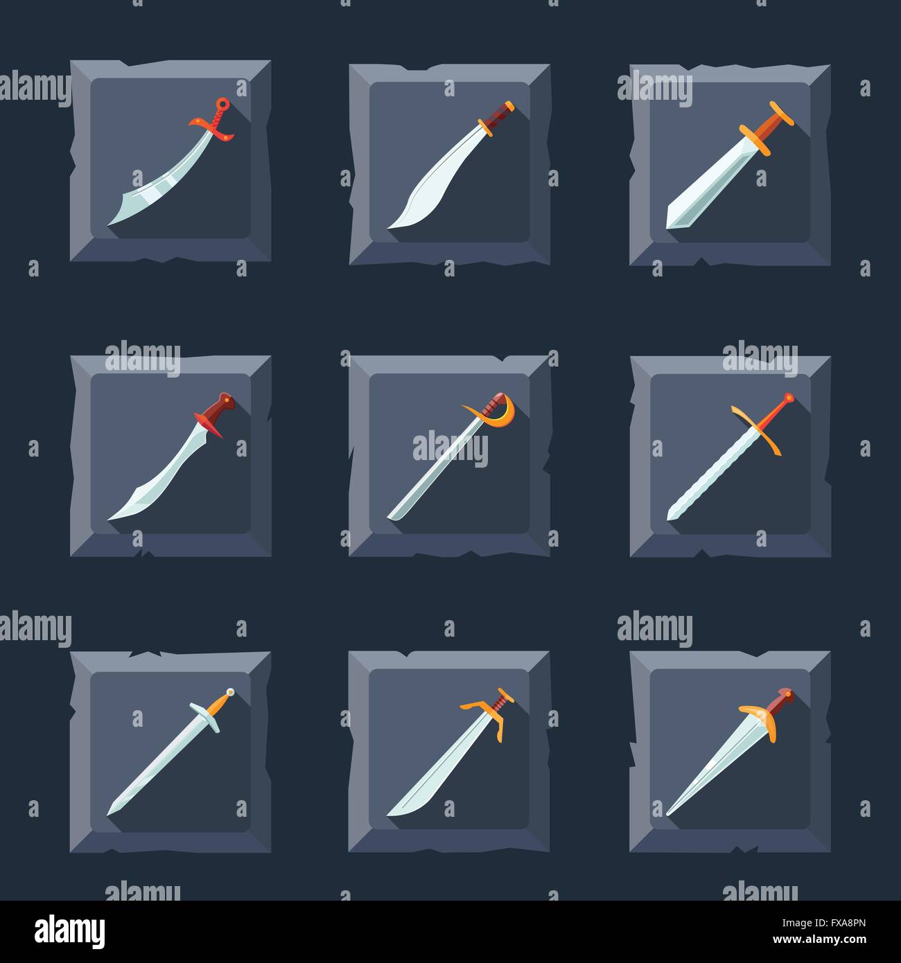 Sword icon set Stock Vector Image & Art - Alamy