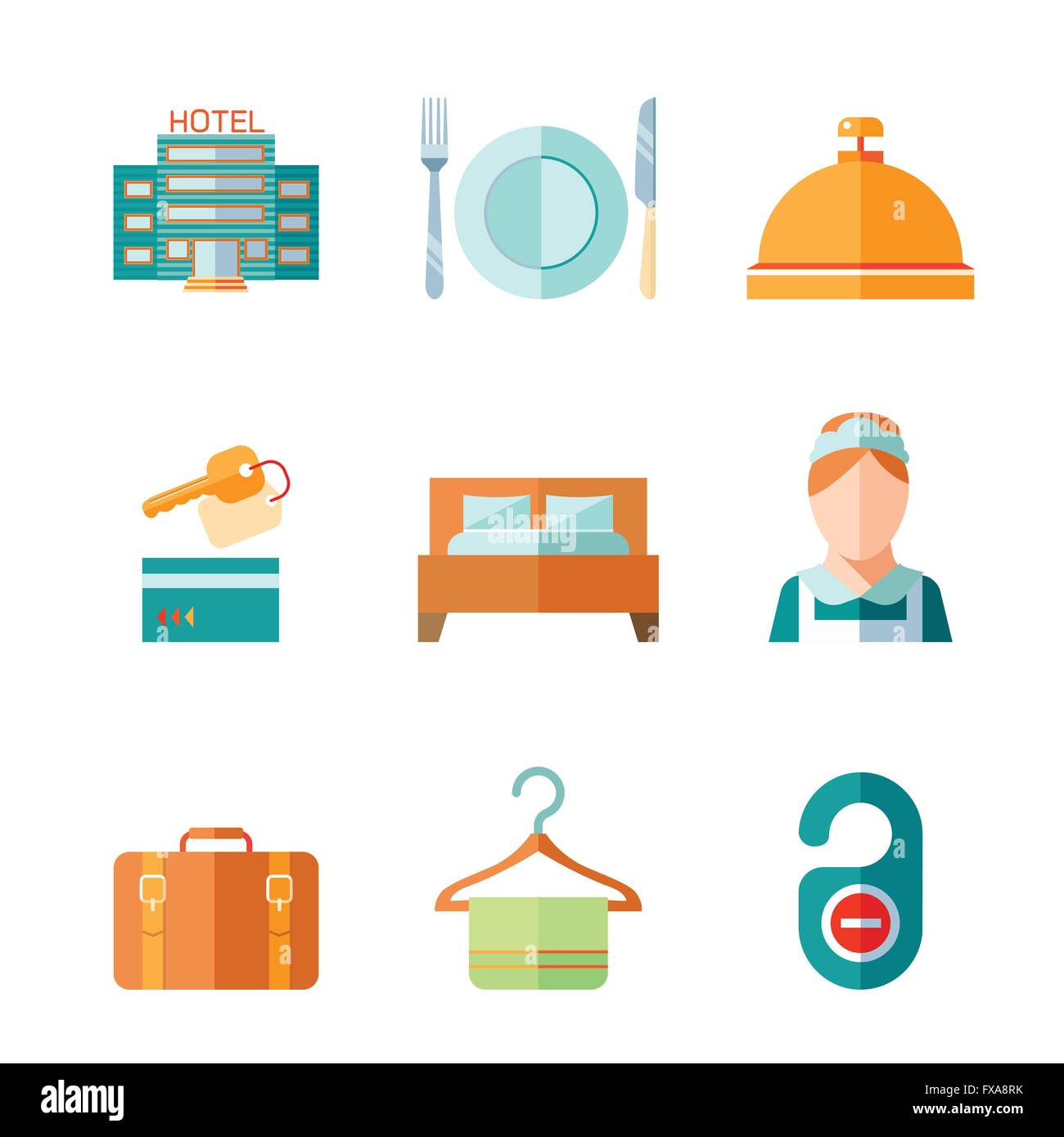 Set of hotel icons Stock Vector Image & Art - Alamy