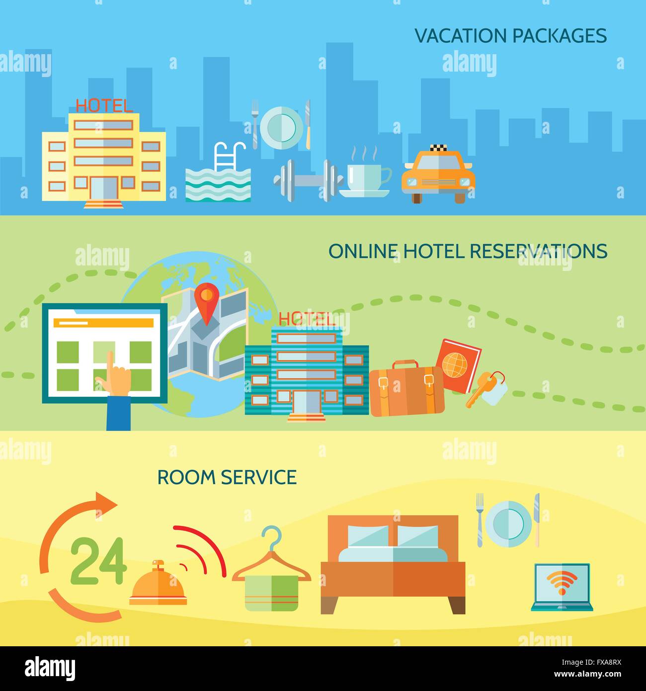 Hotel service banners set Stock Vector Image & Art - Alamy