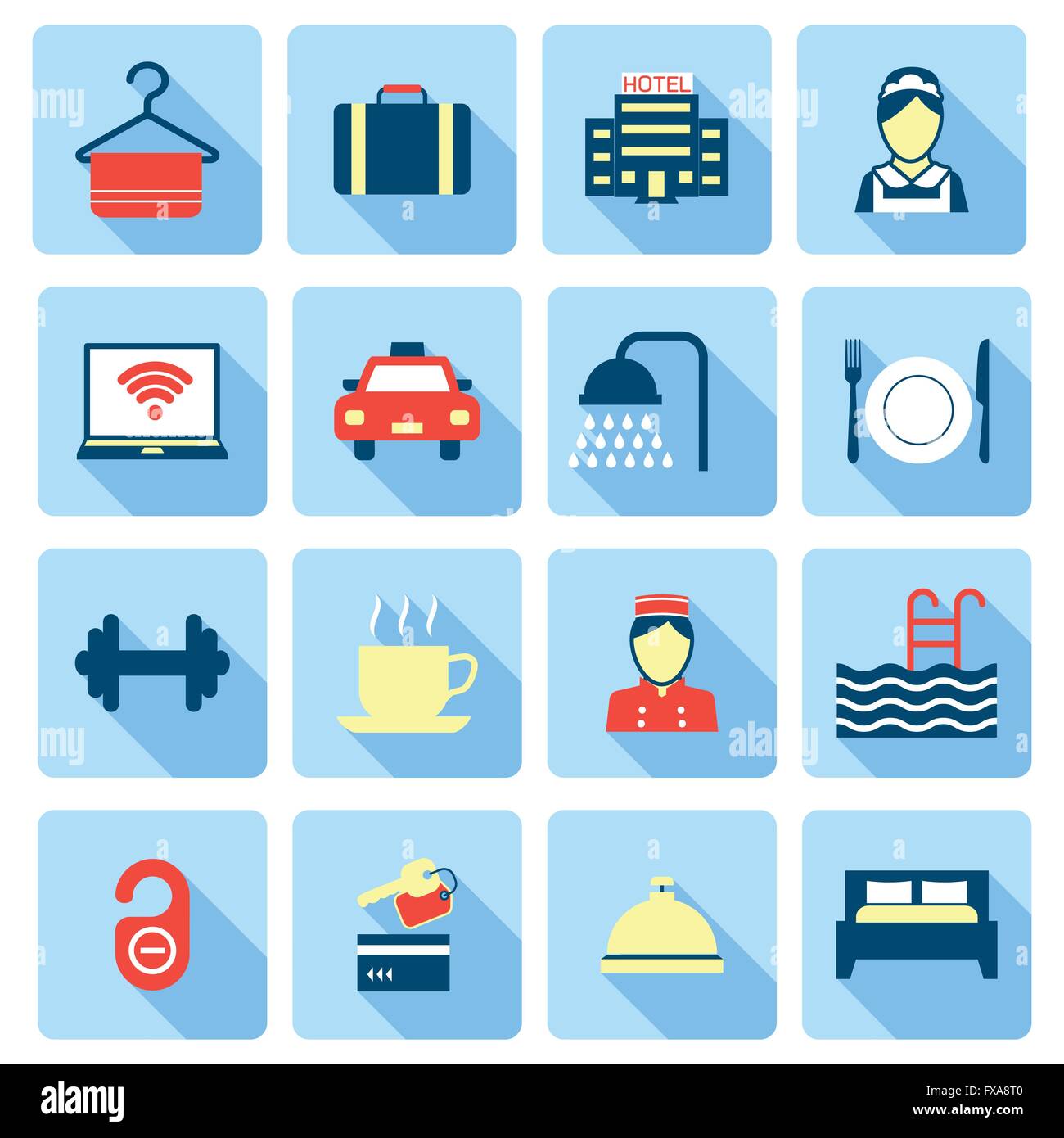 Set of hotel icons Stock Vector Image & Art - Alamy