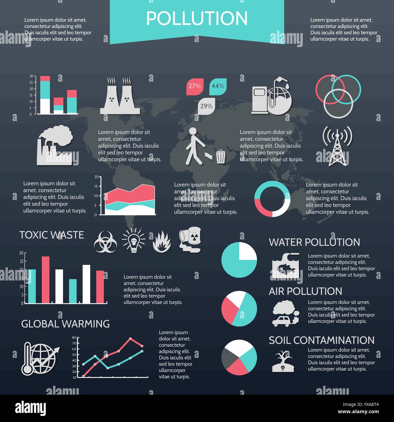 Pollution Infographic Set Stock Vector Image And Art Alamy