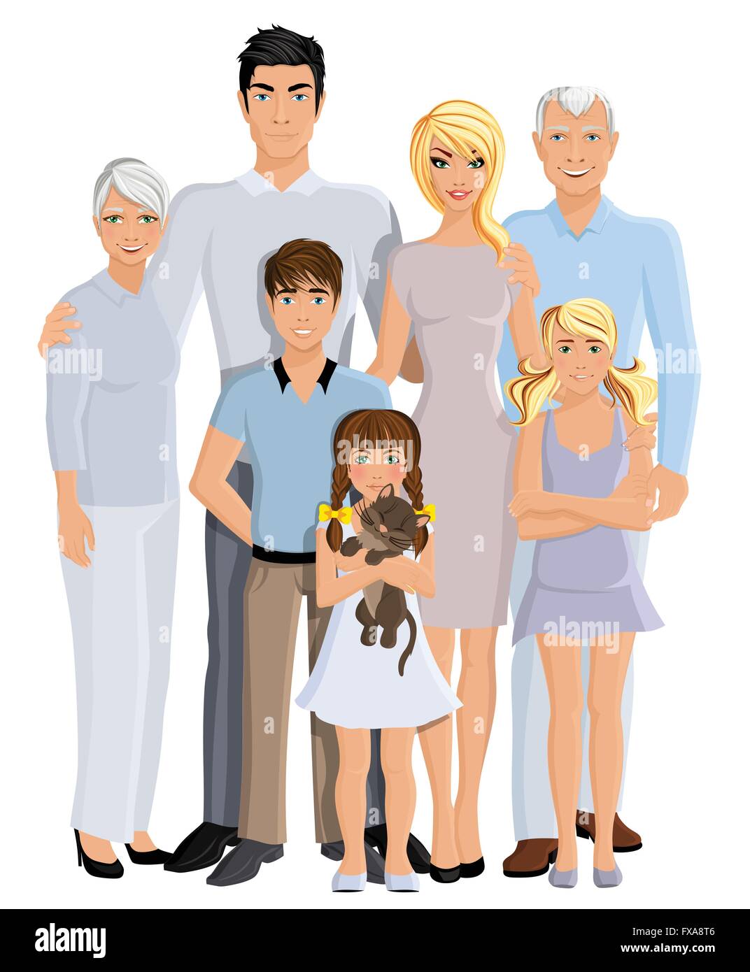 Adult And Child Full Length Portrait Stock Vector Images - Alamy