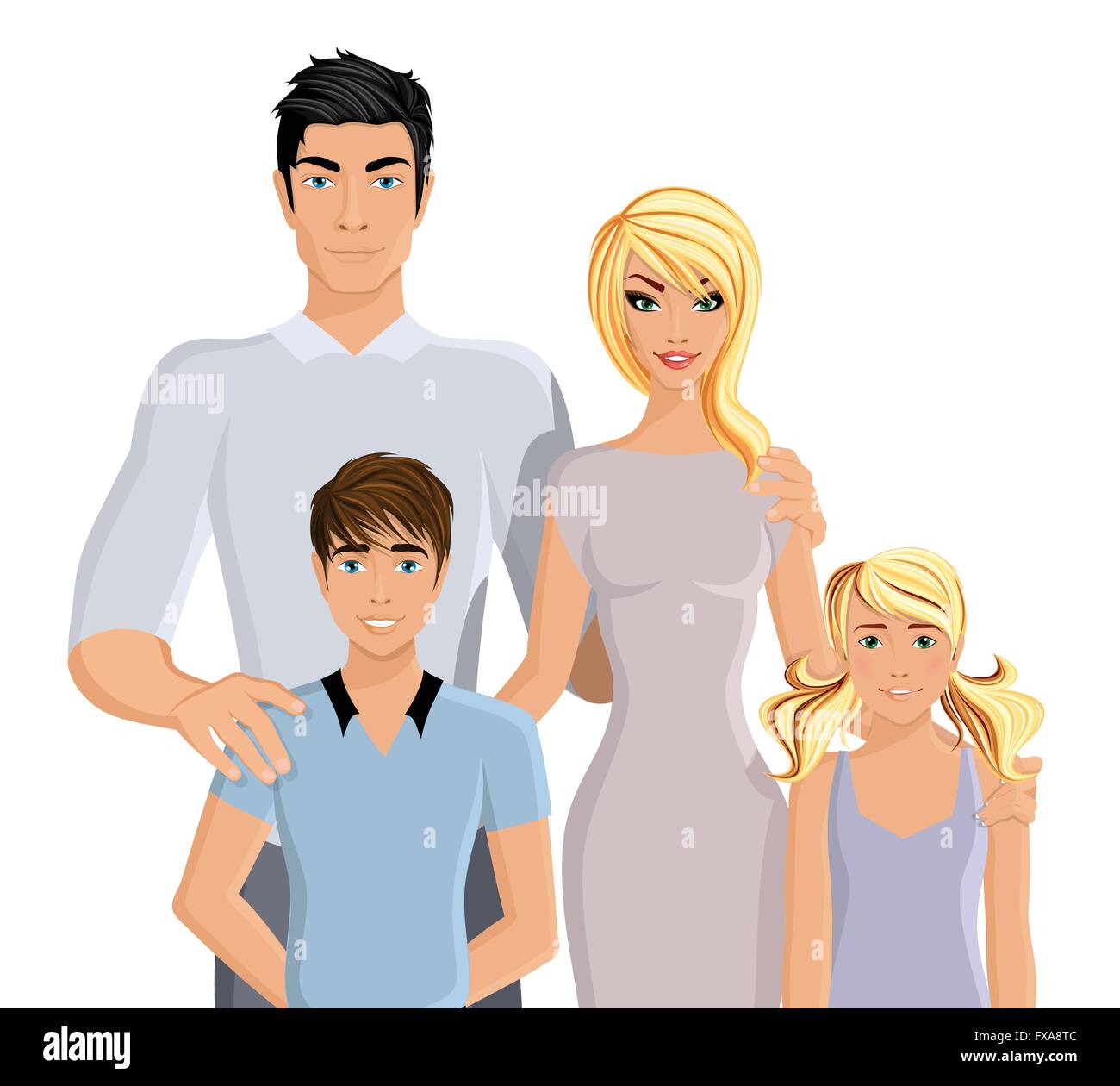 Happy family realistic Stock Vector Image & Art - Alamy