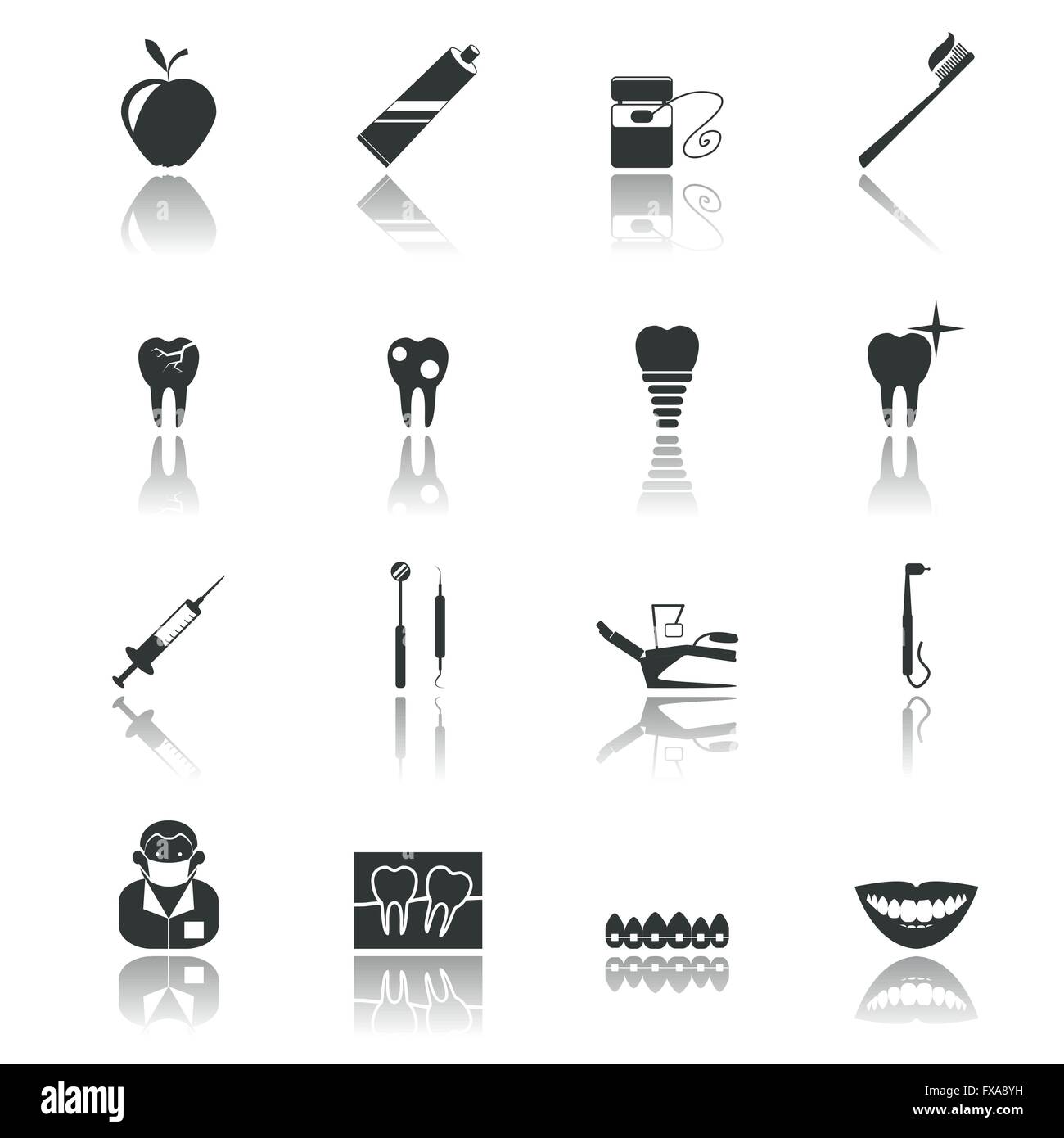 Dental icons black Stock Vector Image & Art - Alamy