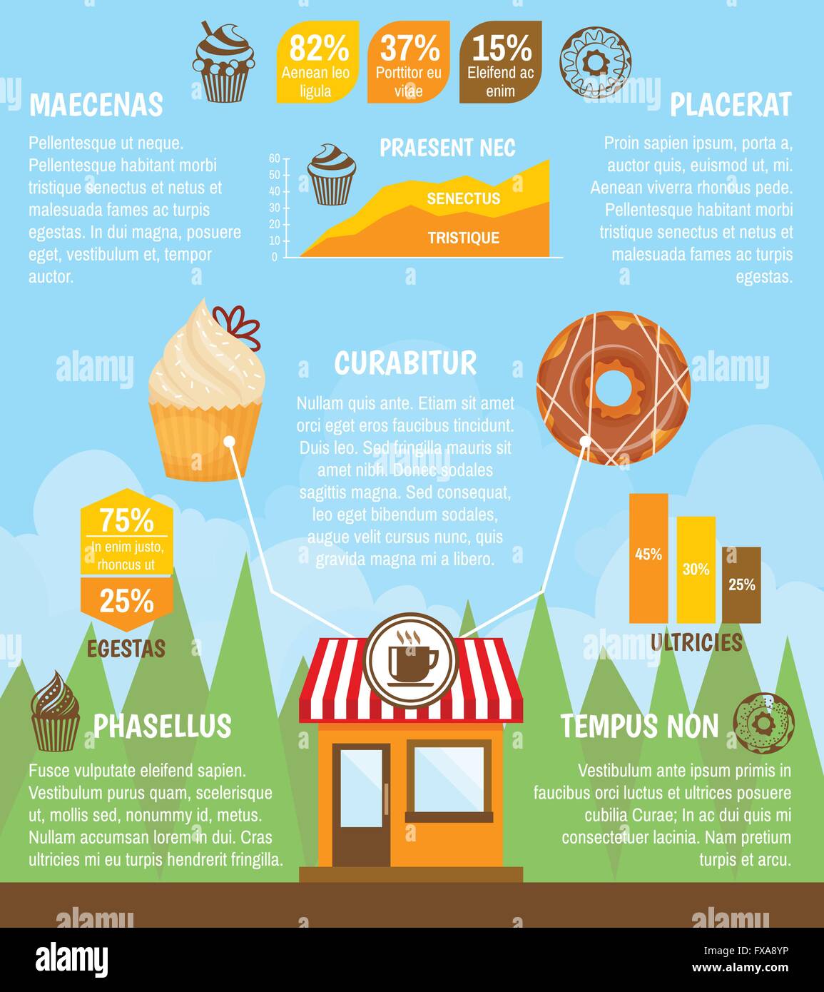 Donut cupcake infographic Stock Vector Image & Art - Alamy