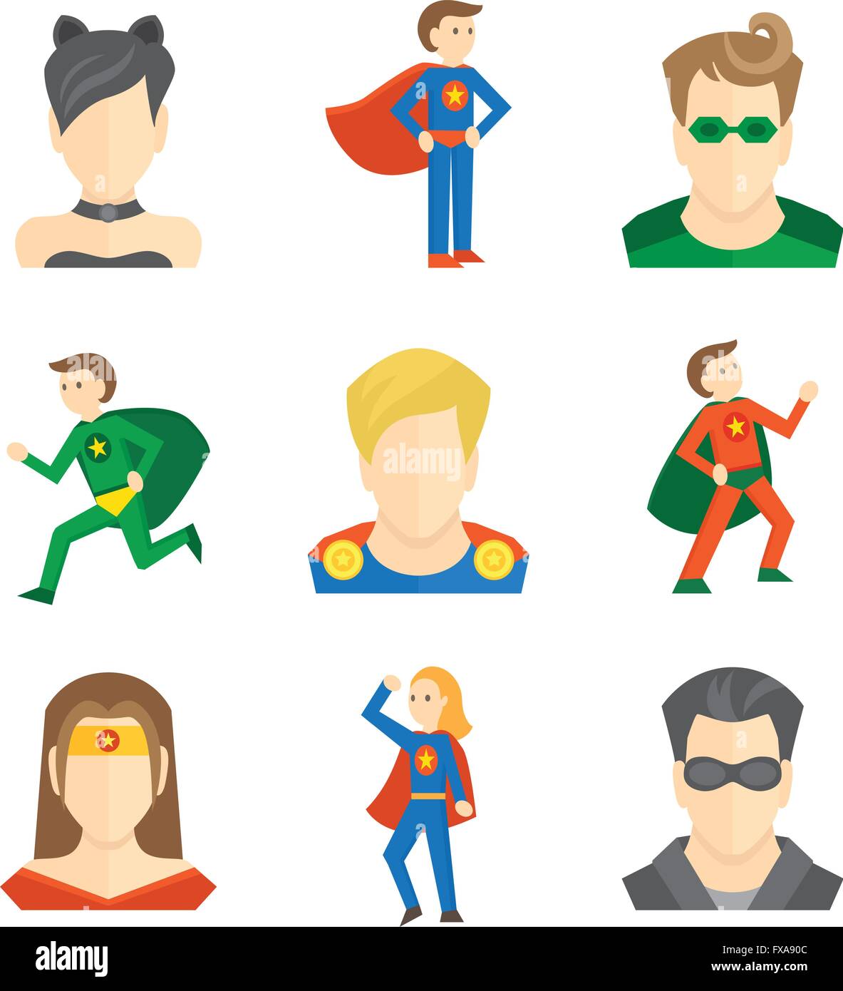 Superhero icon flat Stock Vector Image & Art - Alamy