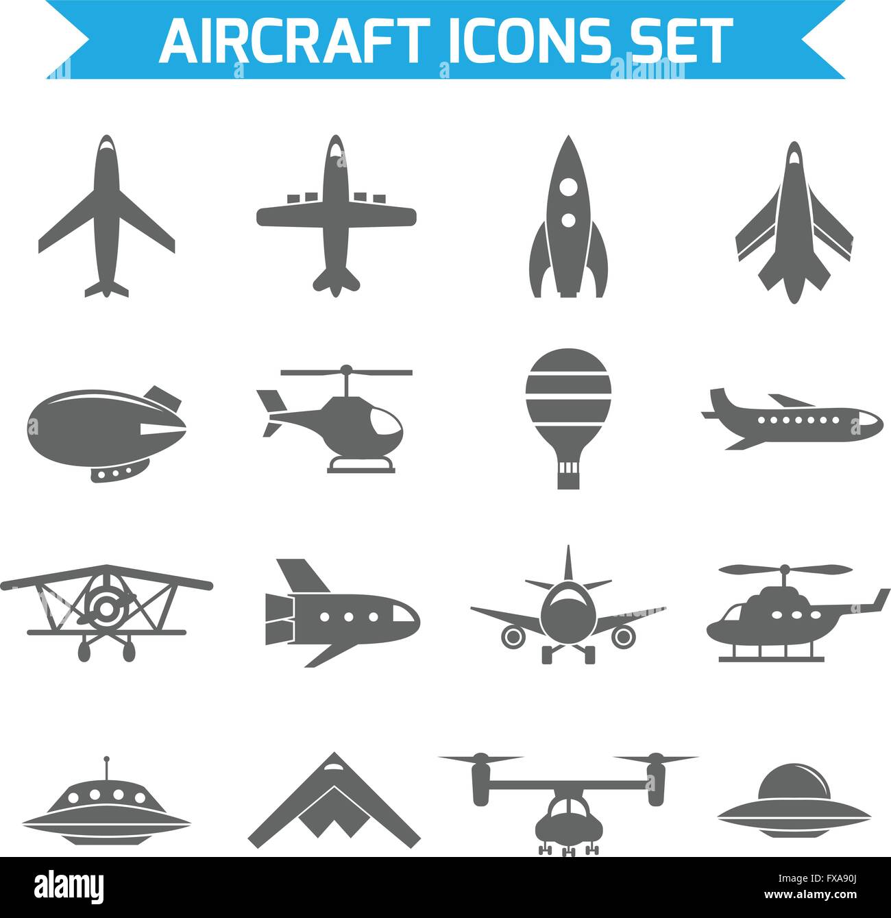 Aircraft Icons Flat Stock Vector Image & Art - Alamy