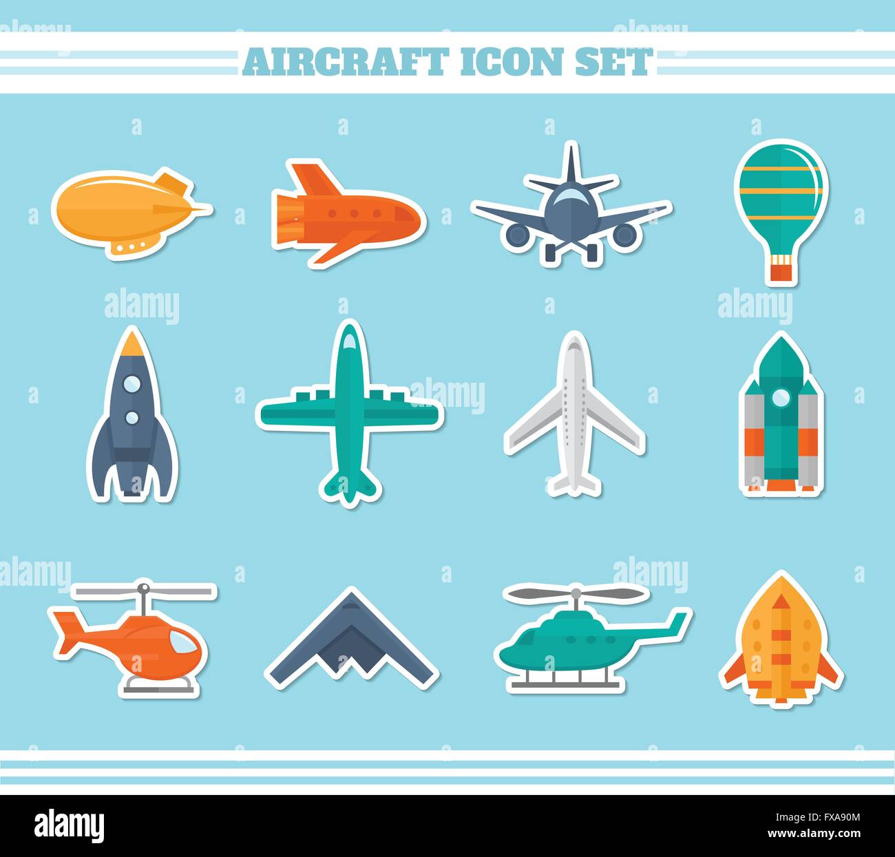 Aircraft icons stickers Stock Vector Image & Art - Alamy
