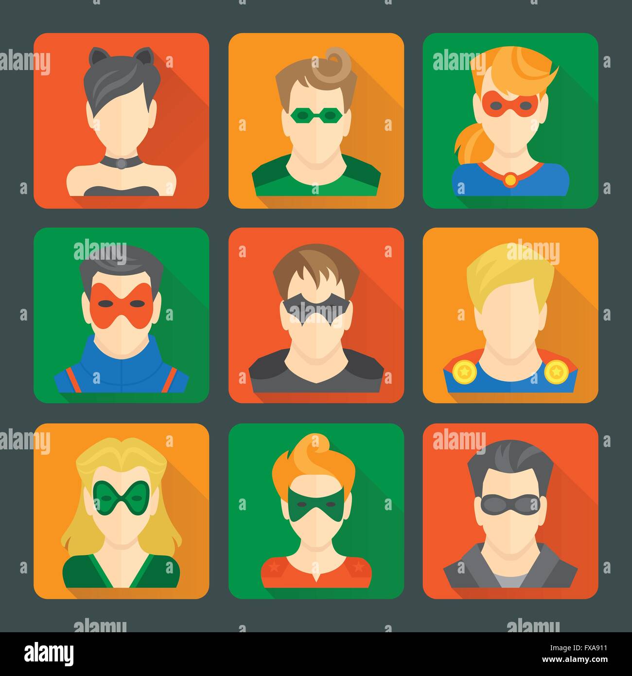 Set of superheroes stickers Stock Vector Image & Art - Alamy