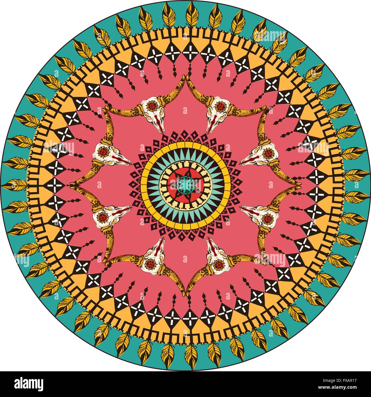 Tribal round ornamental background Stock Vector Image & Art - Alamy